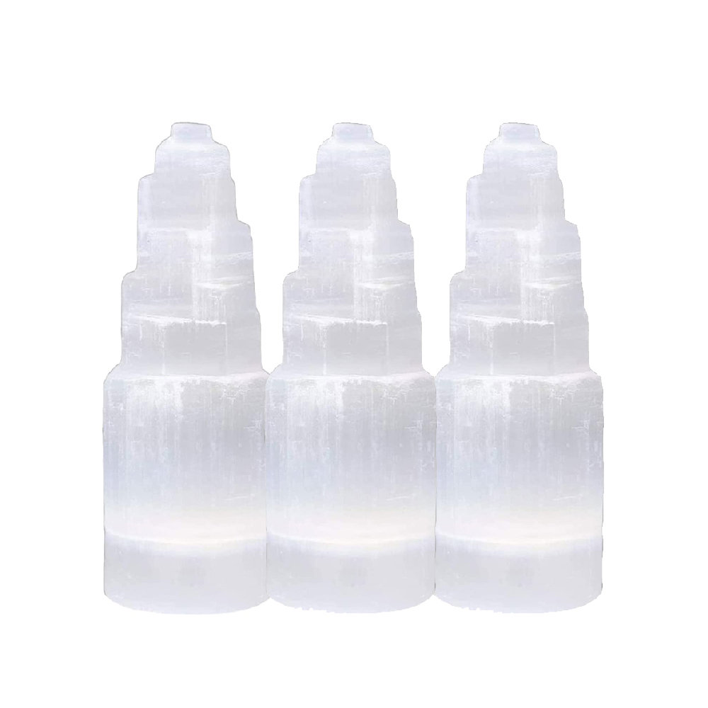 Wrought Studio Dolene Selenite Crystal Tower 10cm, Hand Crafted ...
