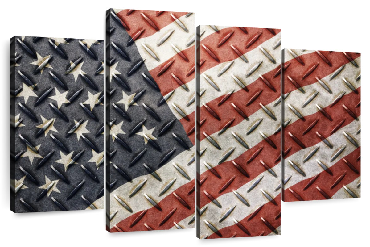 Ebern Designs Borges Steel Mat American Flag - Wayfair Canada