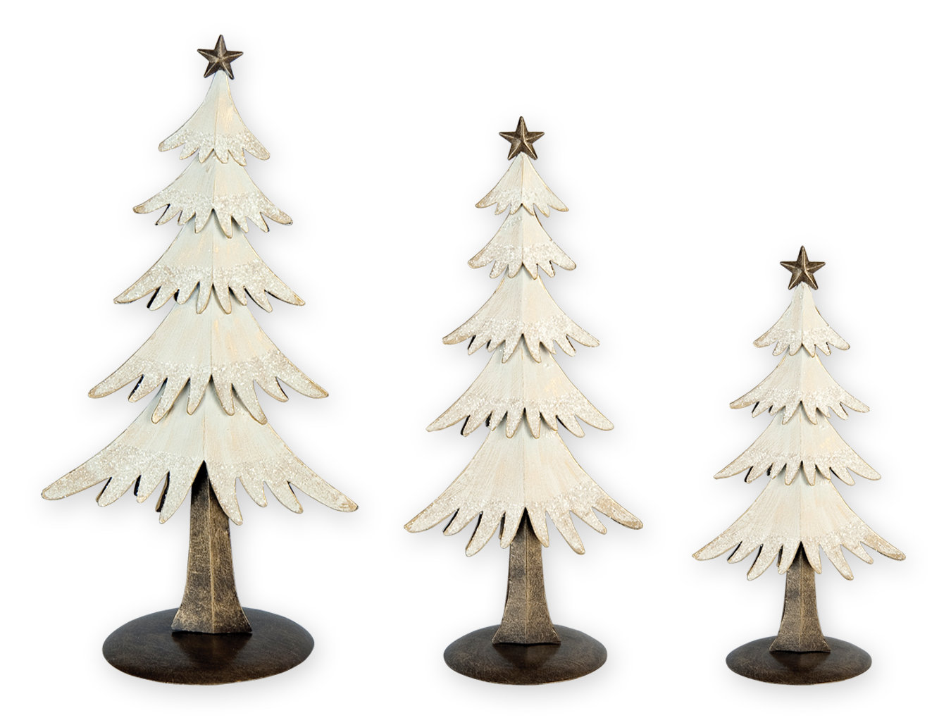 The Holiday Aisle® 3 Piece Snow Tree Tabletop Set & Reviews | Wayfair
