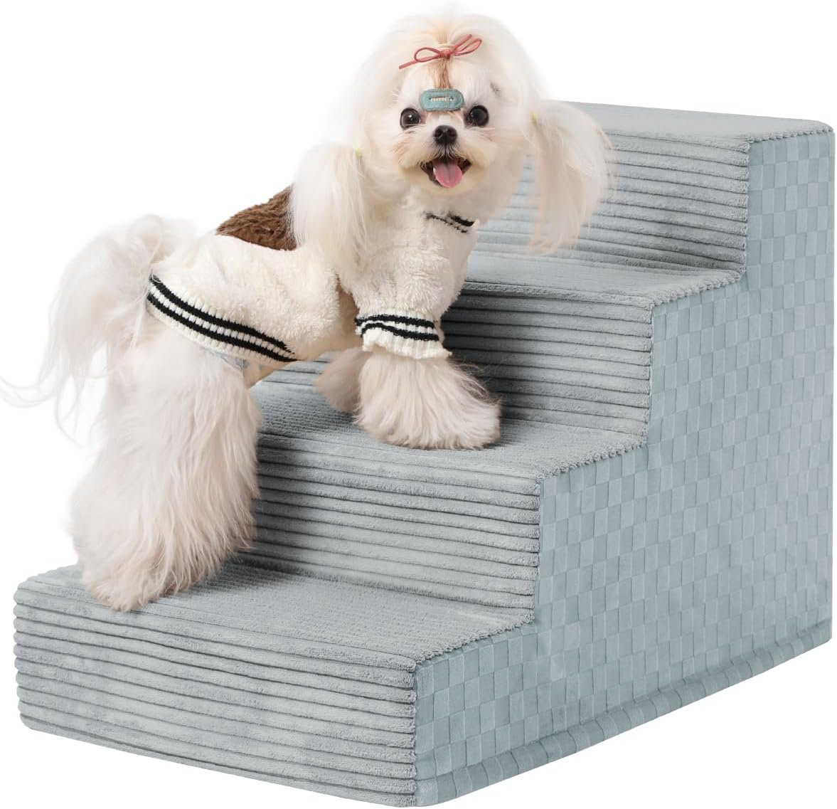 Latitude Run® Dog Stairs For Small Dogs,17.5" H,4-Step Dog Steps For ...