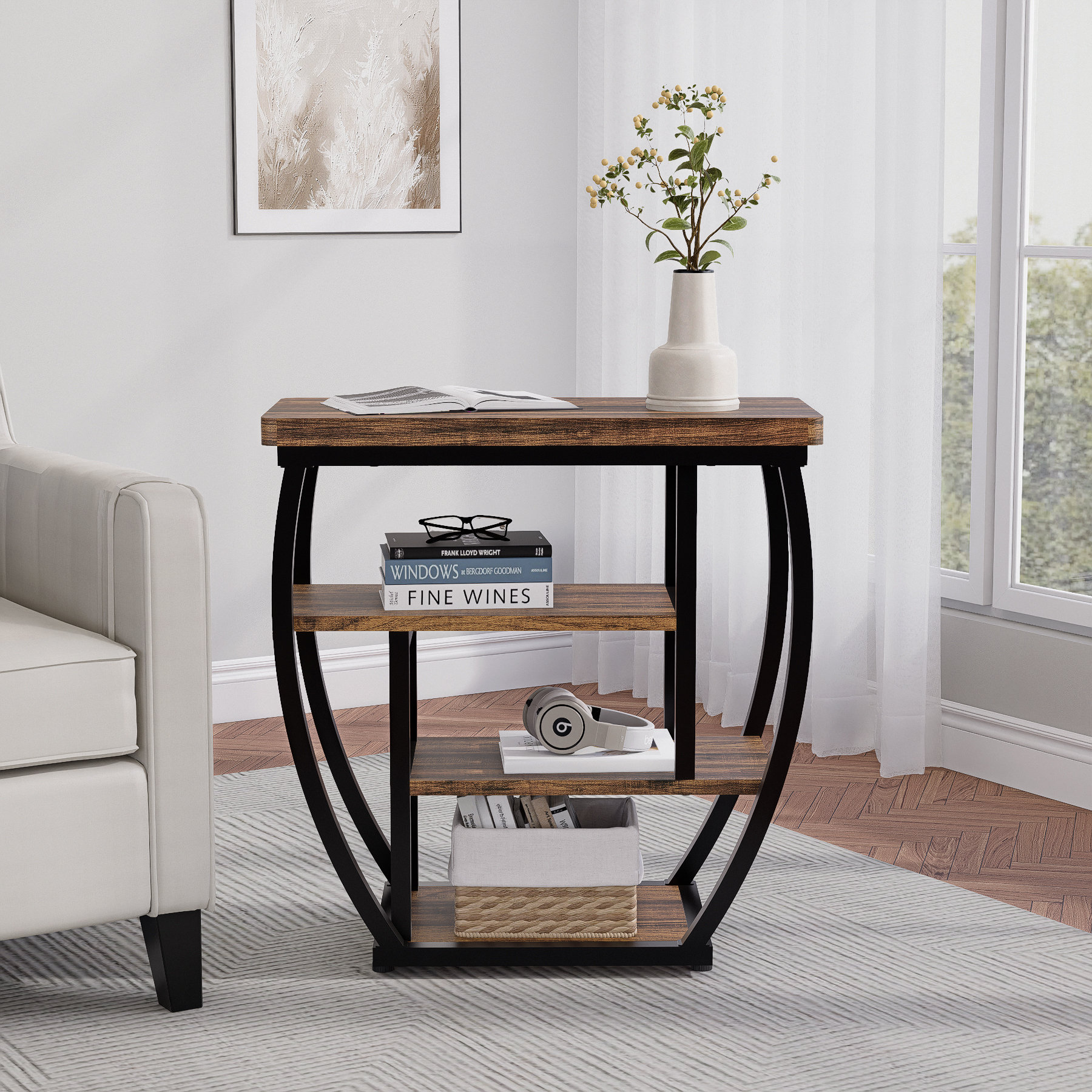 Trent Austin Design® Narrow End Table, 4-tier Slim Side Tables With ...