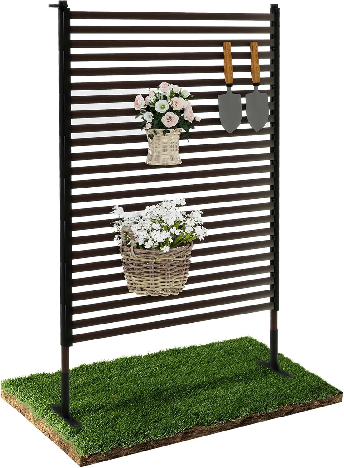 M & R WINDOW CONCEPTS Outdoor Privacy Screen Fence with Feet Stand ...