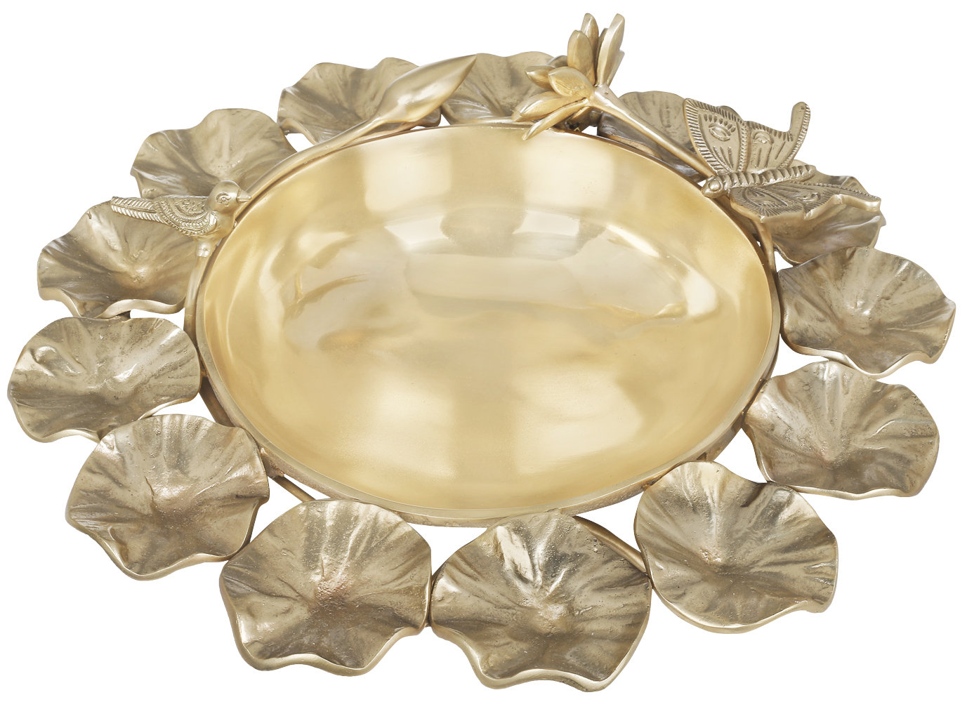 Rosdorf Park Dornhoffer Fine Lotus Urli with Butterfly and a Sparrow ...