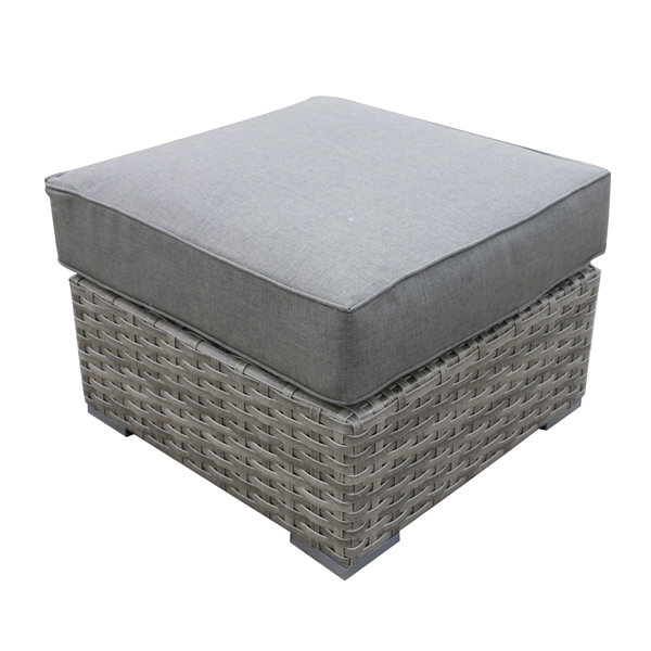Brayden Studio® Kaiser Wicker Outdoor Ottoman | Wayfair