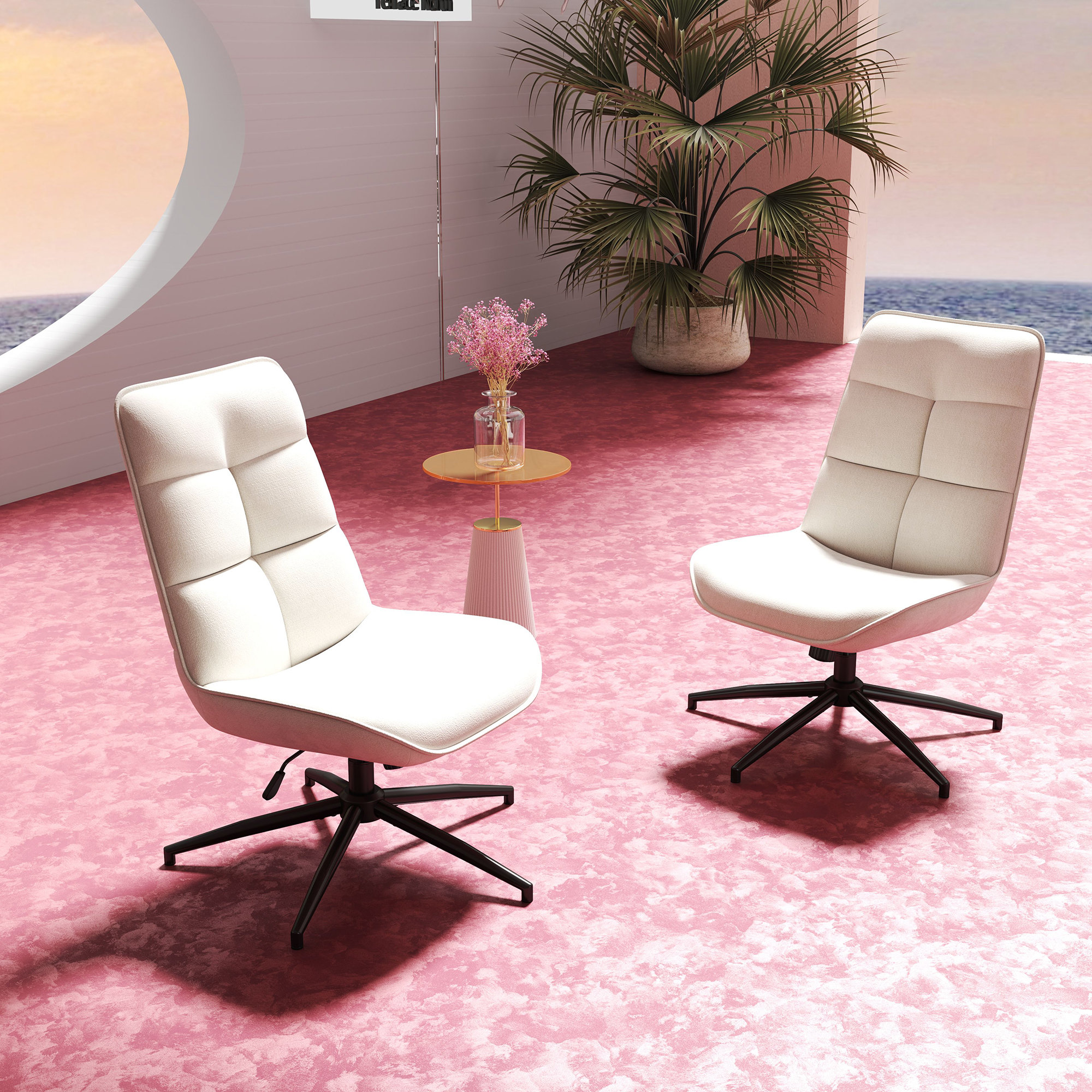 39F inc Elegant High-Back Reception Chair with Fabric Upholstery ...