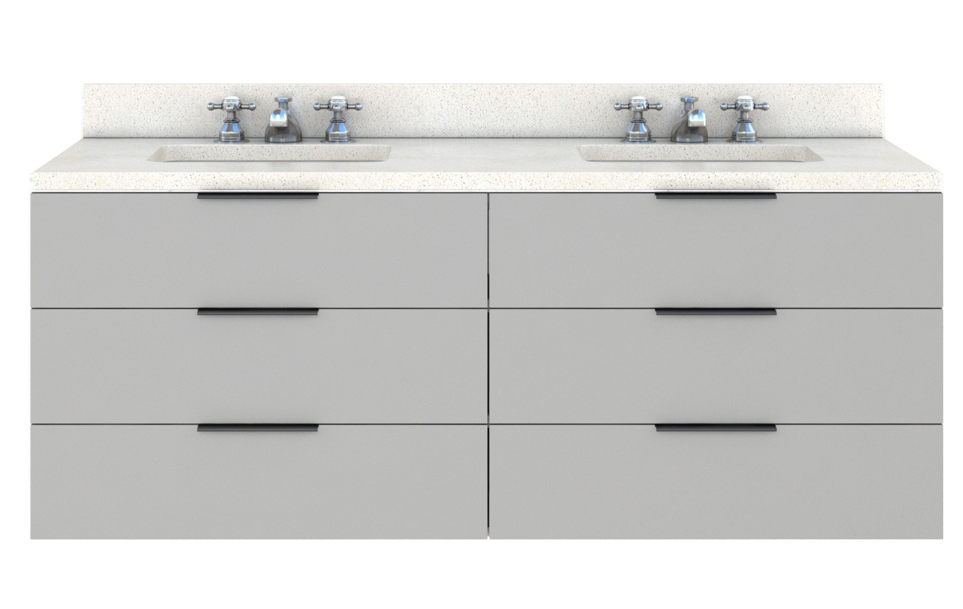 Ivy Bronx Soho 60" Solid Wood Bathroom Vanity with Durable Quartz Top ...