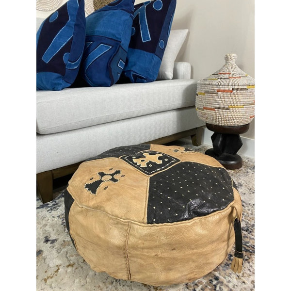 Dakota Fields Cleotis Leather Pouf | Wayfair