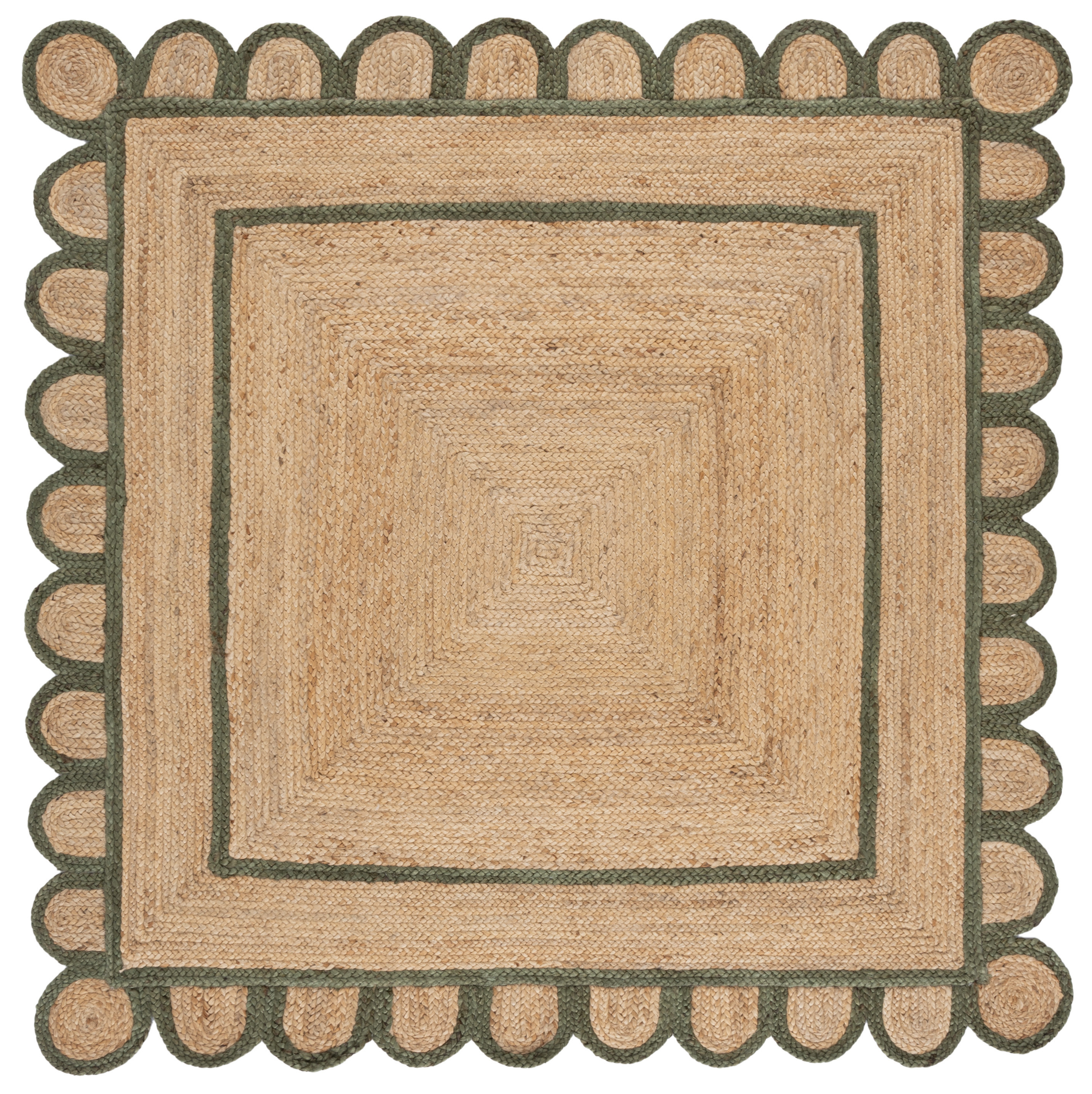 Dakota Fields Natural Fiber Handwoven Jute Geometric Indoor Use Only ...