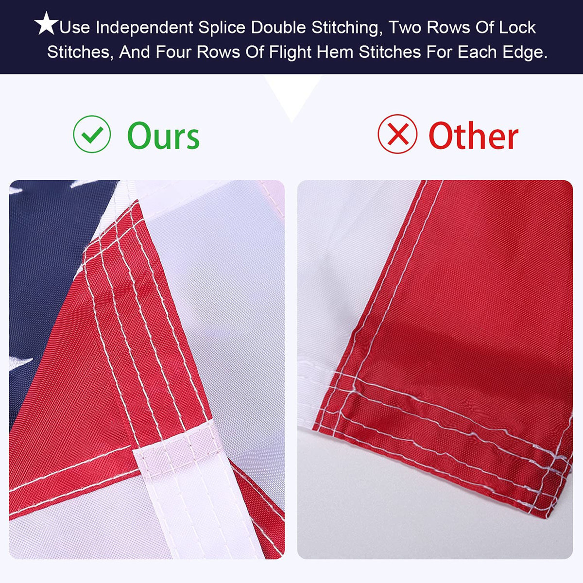 Arlmont & Co. Lynita American Flag Nylon 2-Sided House Flag Embroidered ...