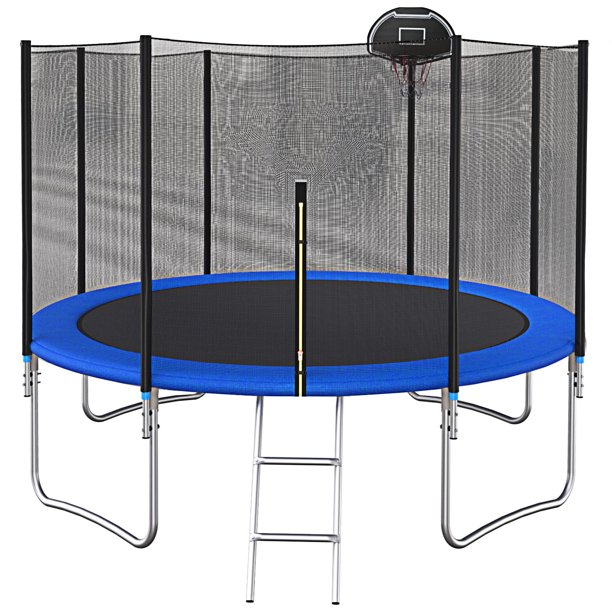 wendeway 12 FT TRAMPOLINE INSIDE SAFETY NET WITH BASKETBALL HOOP ...