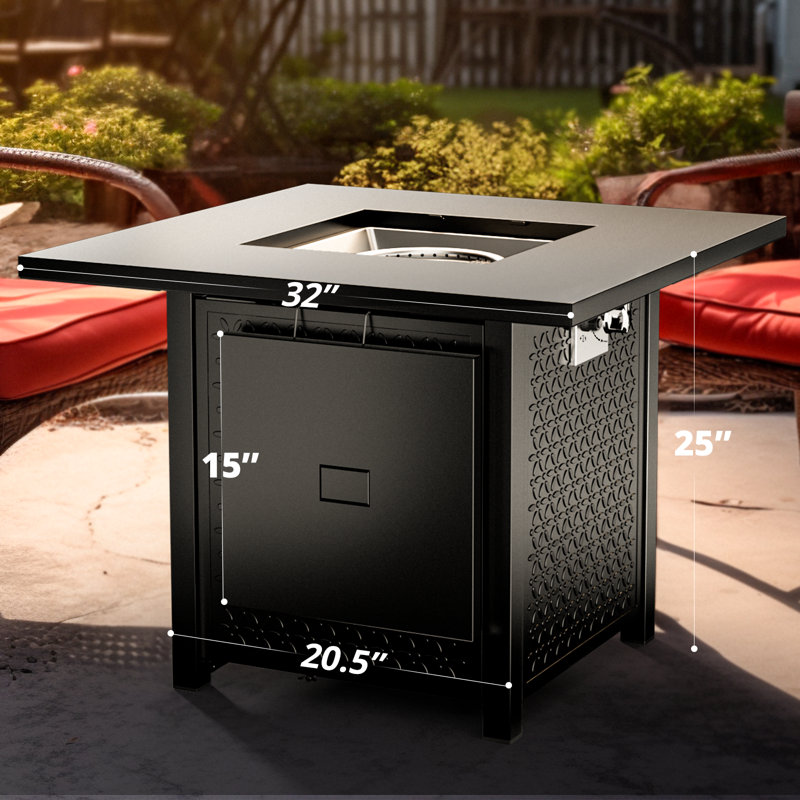 Furnimics 28 in Fire Pits Outdoor Gas Fire Pit, 50,000 BTU Steel Fire ...