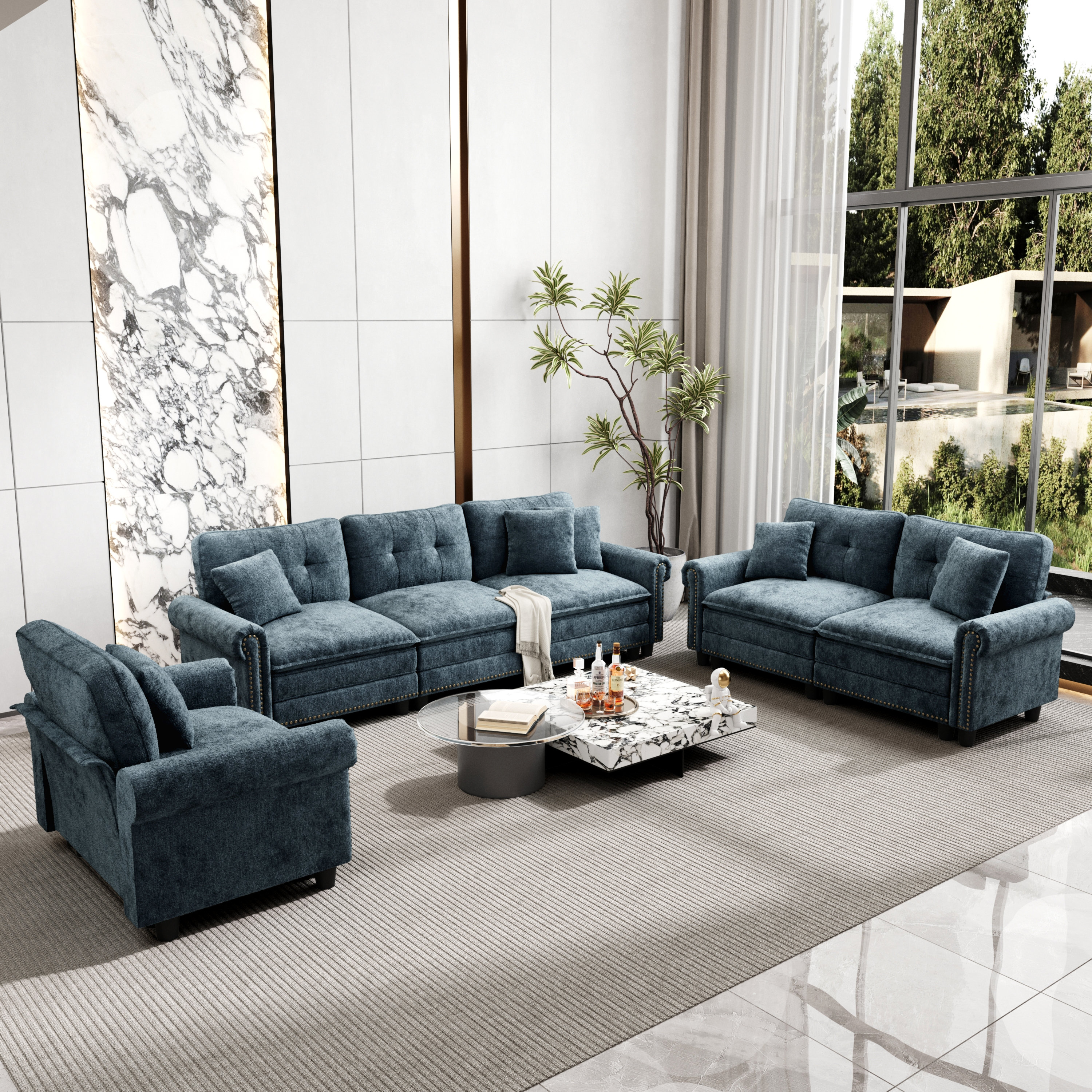 Lark Manor™ 3-piece Upholstered Modular Sectional Sofa Sets With ...