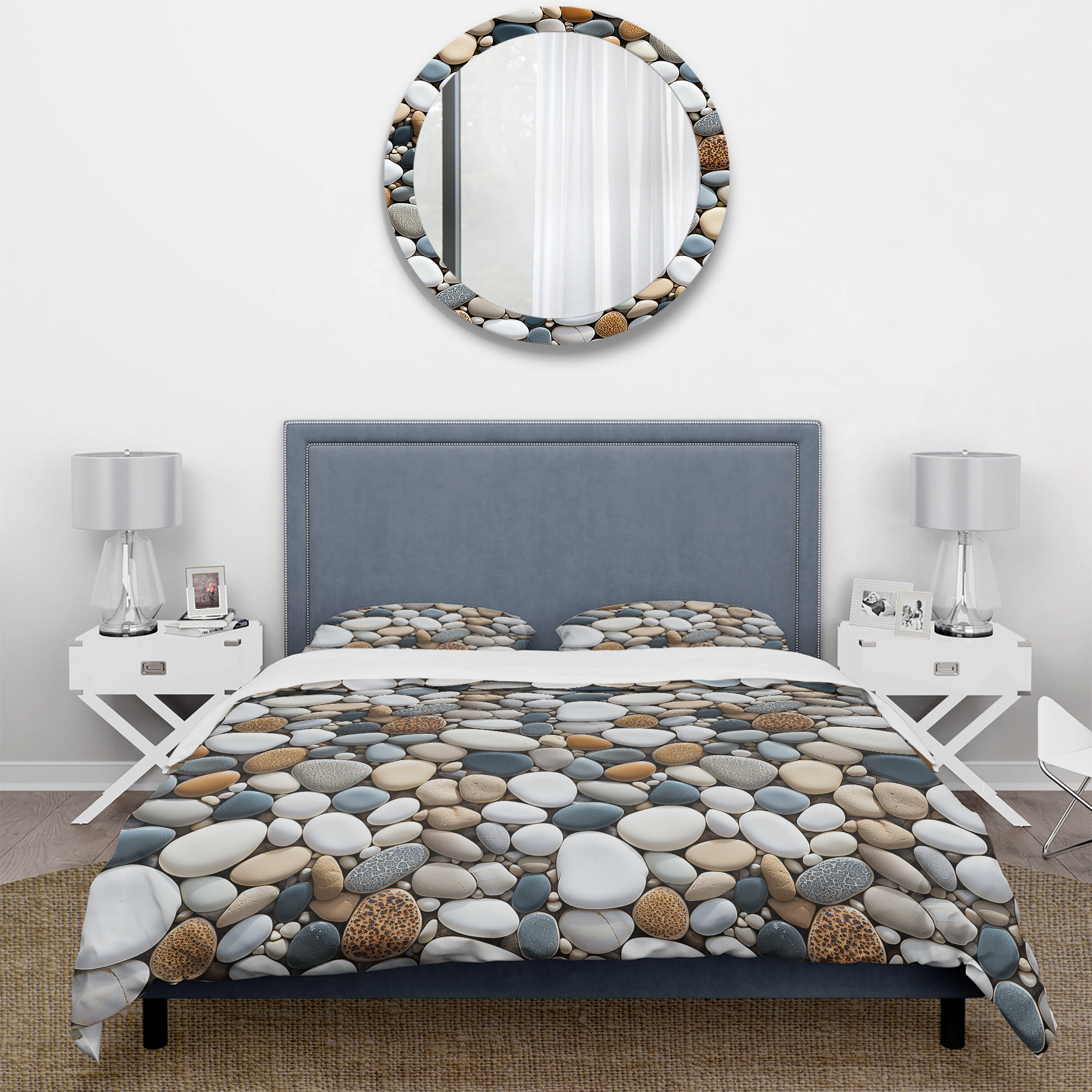 Design Art Assie Pebble Mosaic Tropical Pattern - Tropical Duvet Cover ...