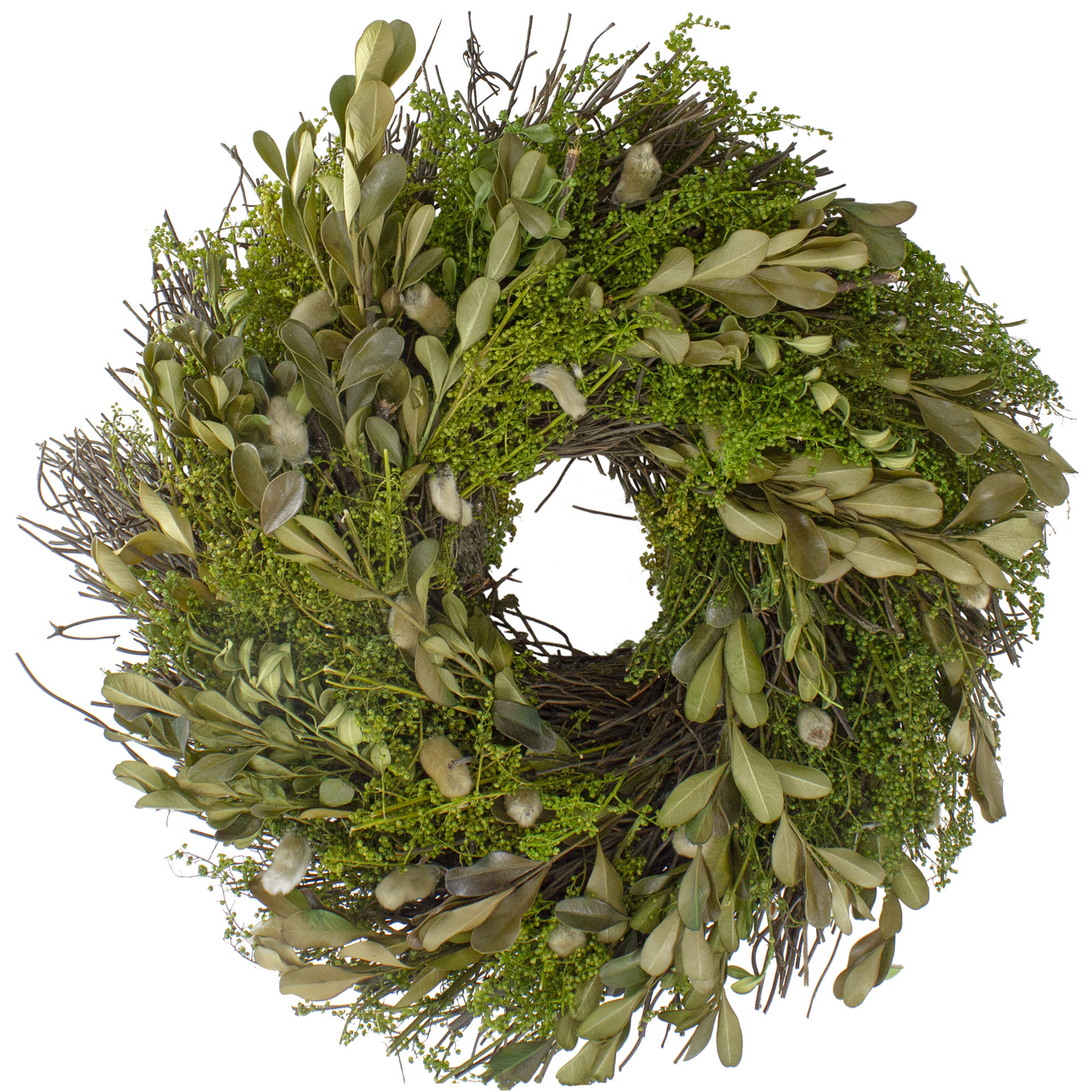 Northlight Seasonal Mixed Foliage and Willow Bud 36" Wood Wreath | Wayfair