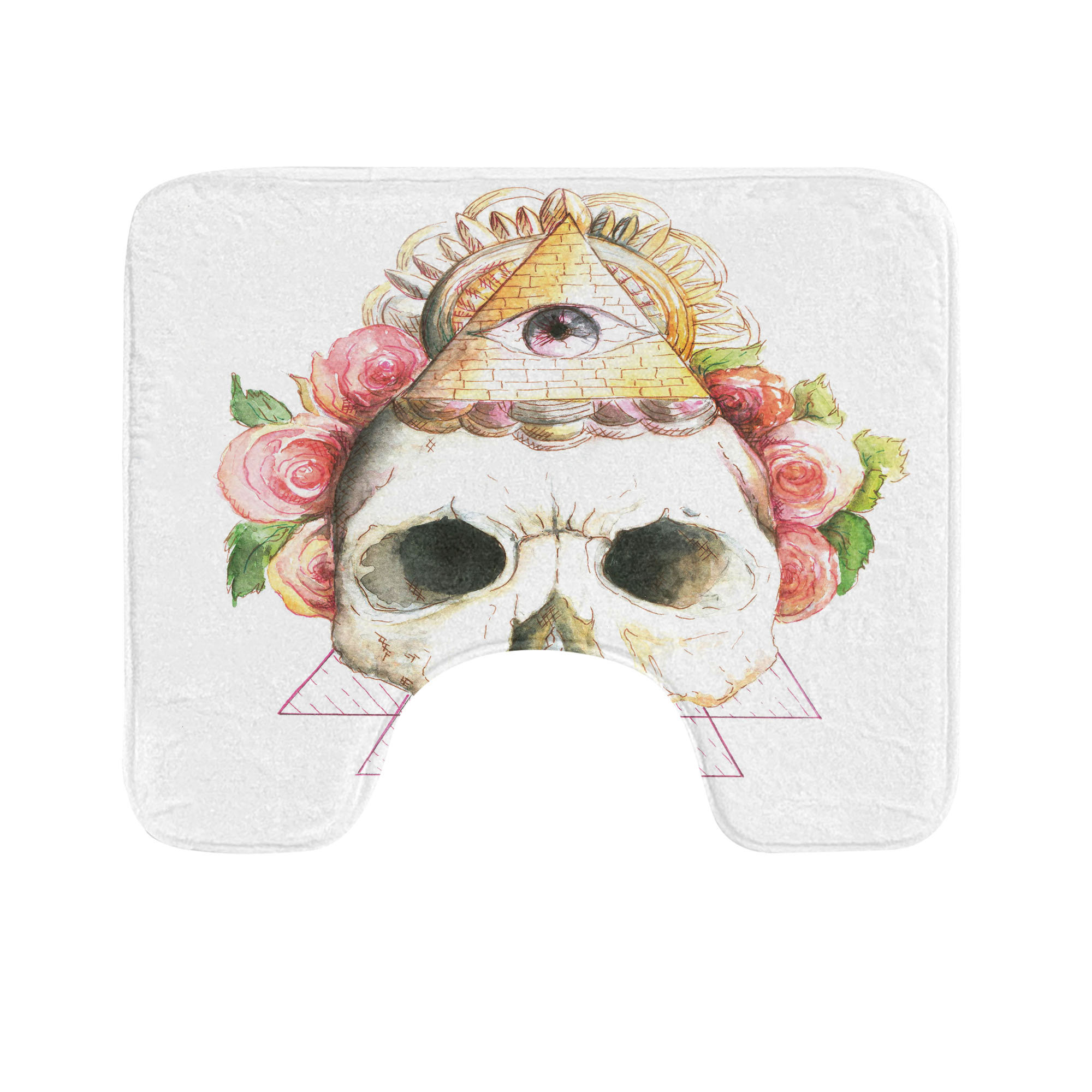 Dakota Fields Skull Toilet Mat U-Shape Bathroom Rug 20" Multicolor ...