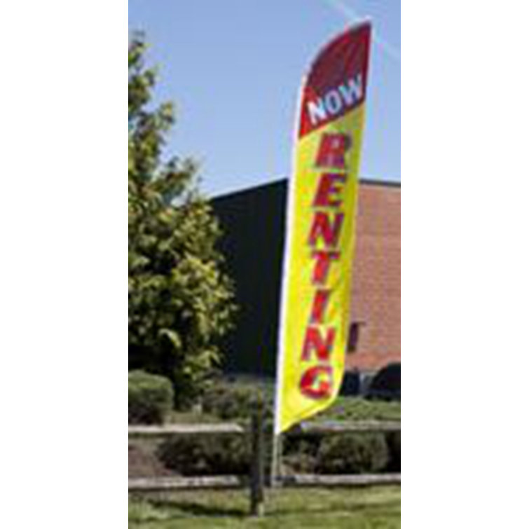 FixtureDisplays Banner, "Now Renting" Sign, Pole Kit Flag Outdoor ...