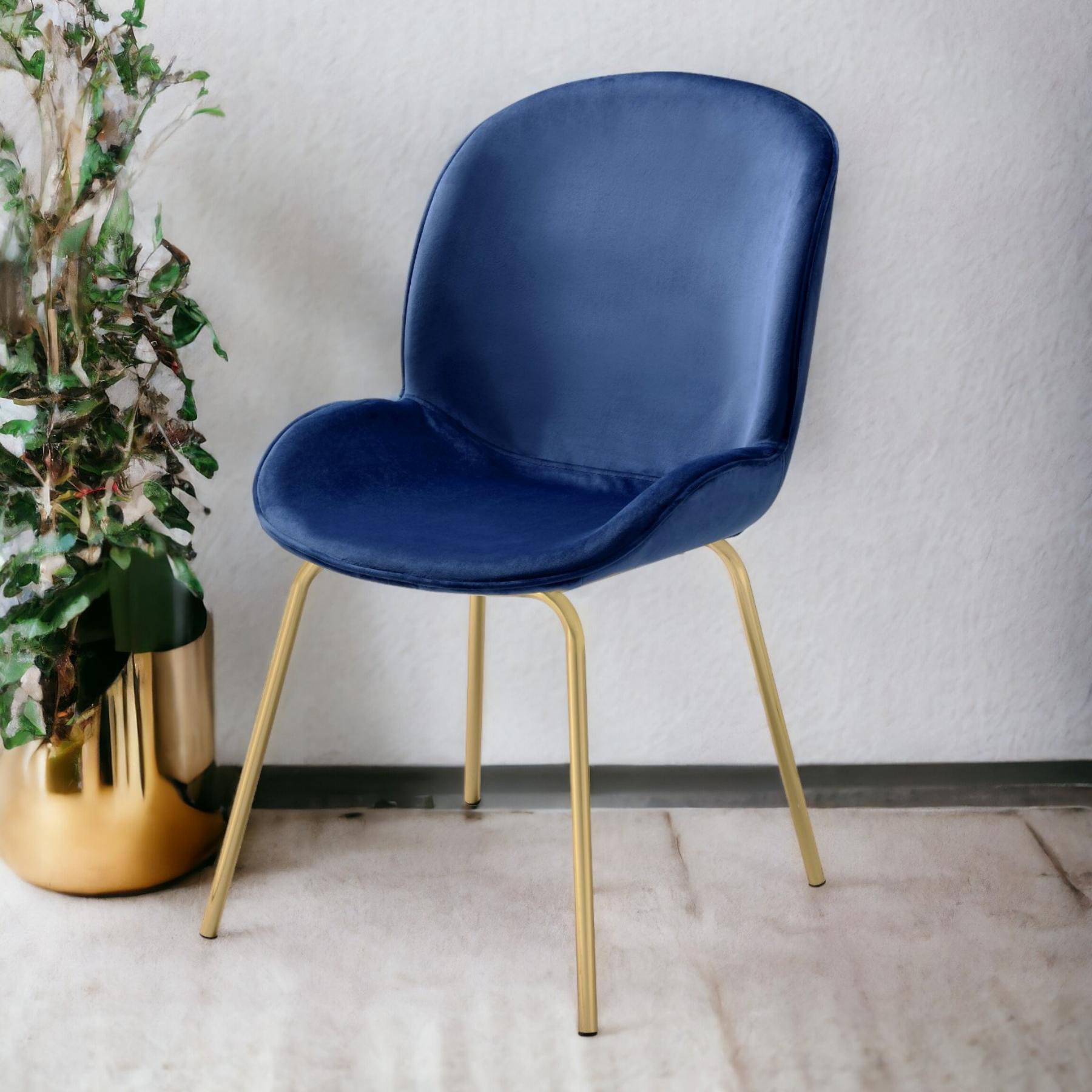 Mercer41 Chuchip Gray Velvet & Gold Finish Side Chair(Set of 2) | Wayfair