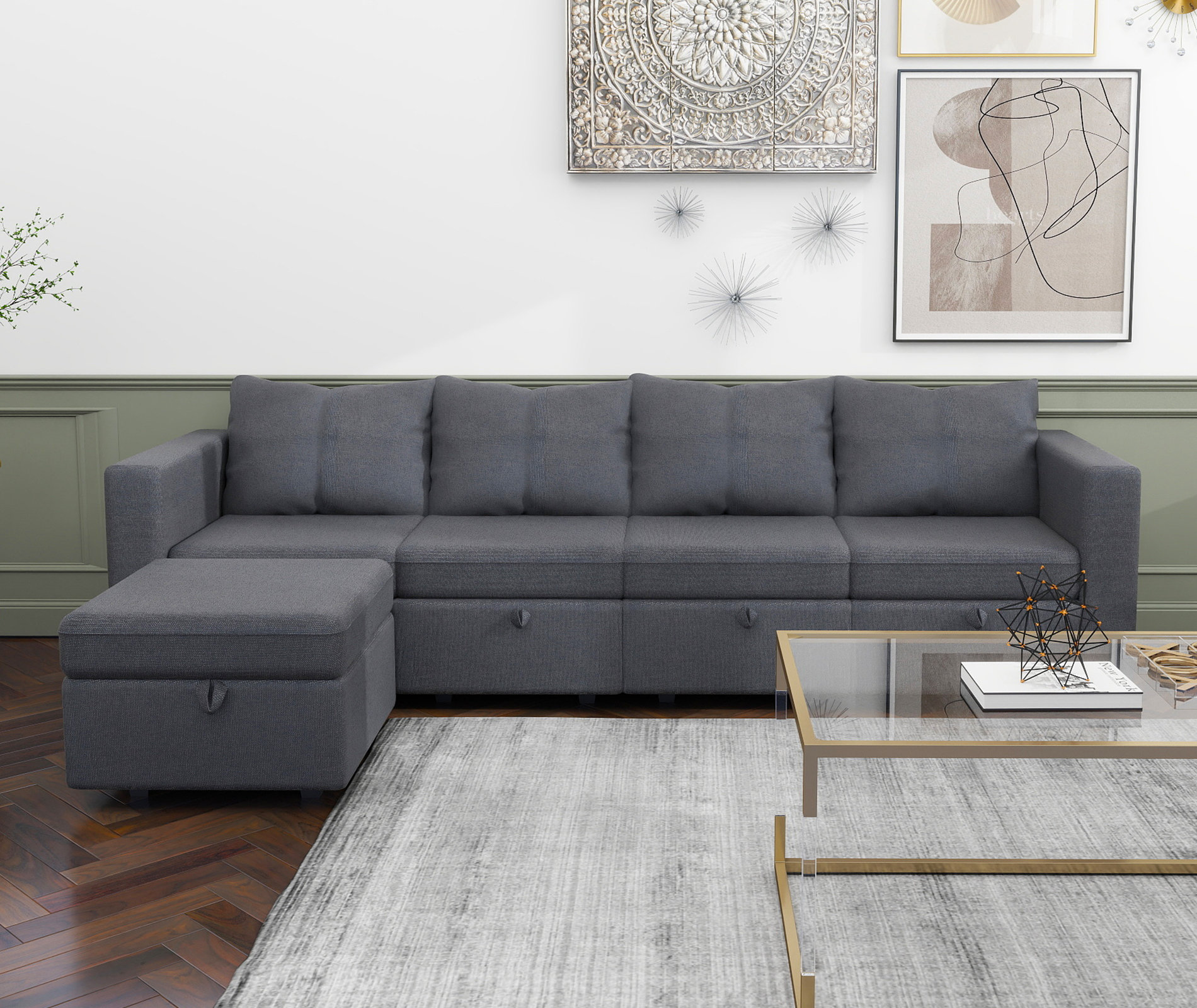 Latitude Run® Upholstered Sectional Couches Sofas with Storage Space For Living Room | Wayfair
