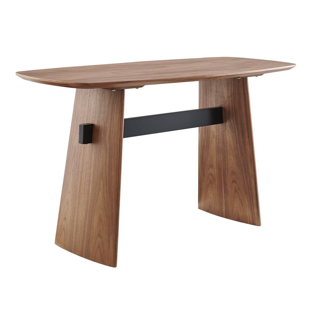 Wade Logan® Chorlette Desk In Walnut With Matte Black Cross Bar | Wayfair