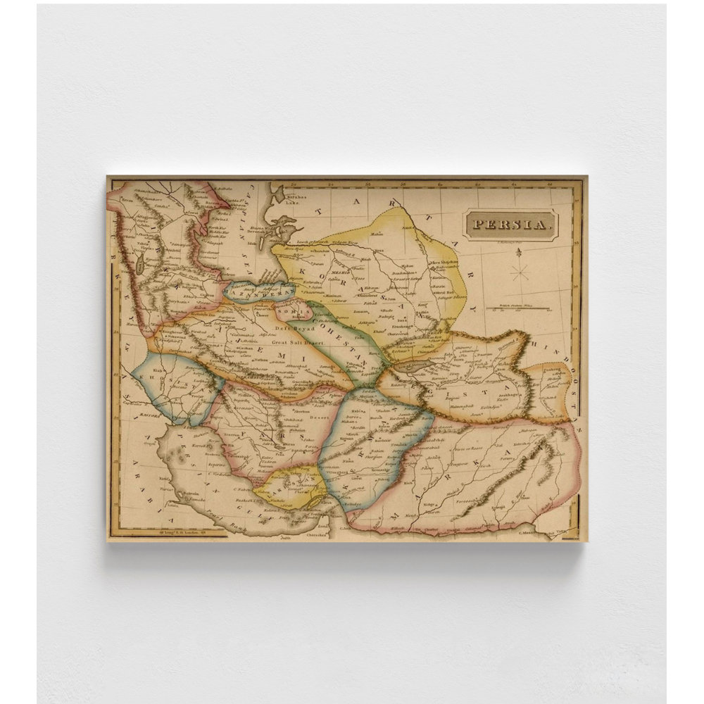 WeFrameArt Persia Iran 1817, Old Map Of Persia, Antique Iran Map Print, History Wall Decor ...