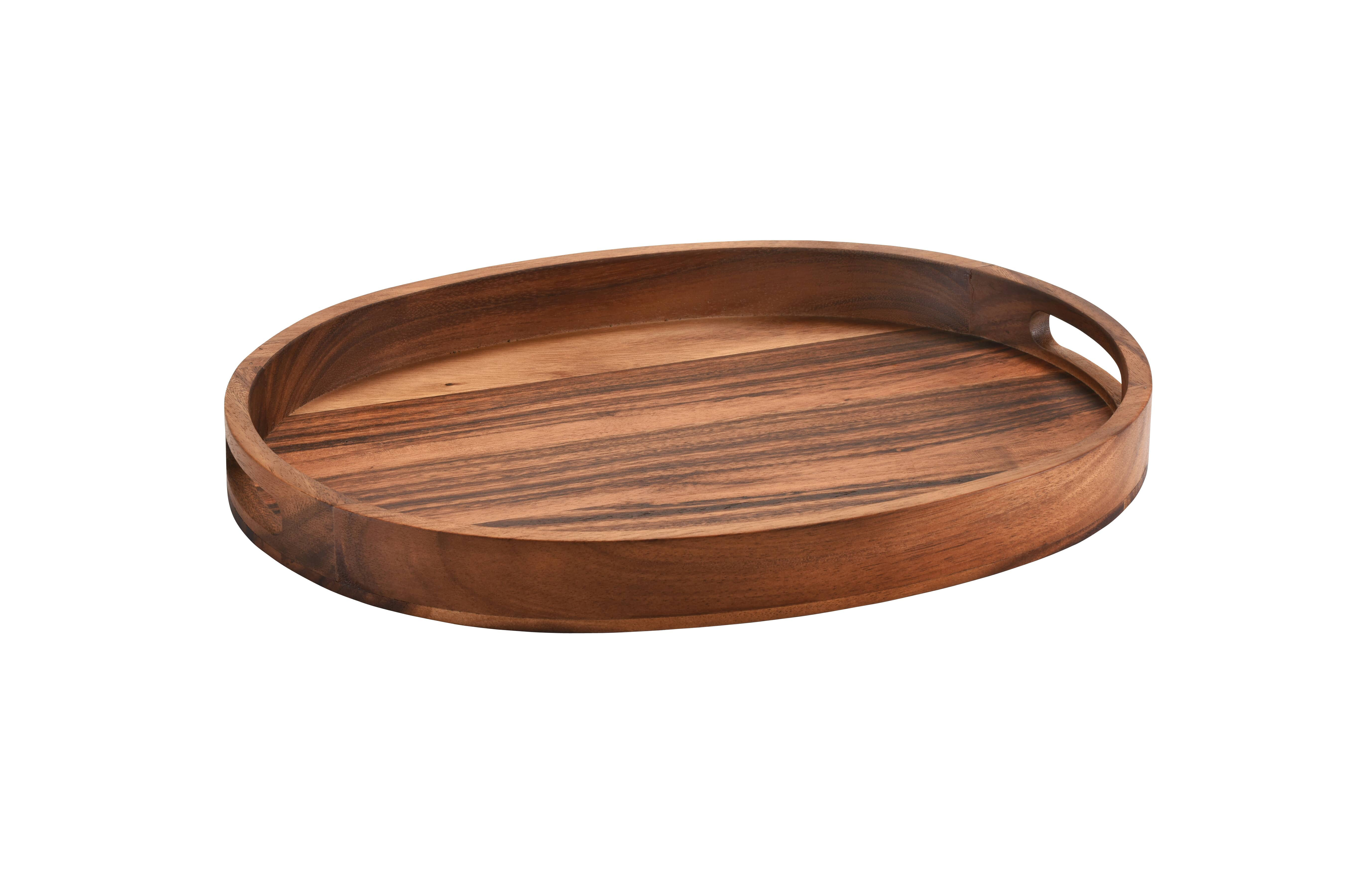 Millwood Pines Kalmar Home Acacia Wood Oval Serving Tray | Wayfair