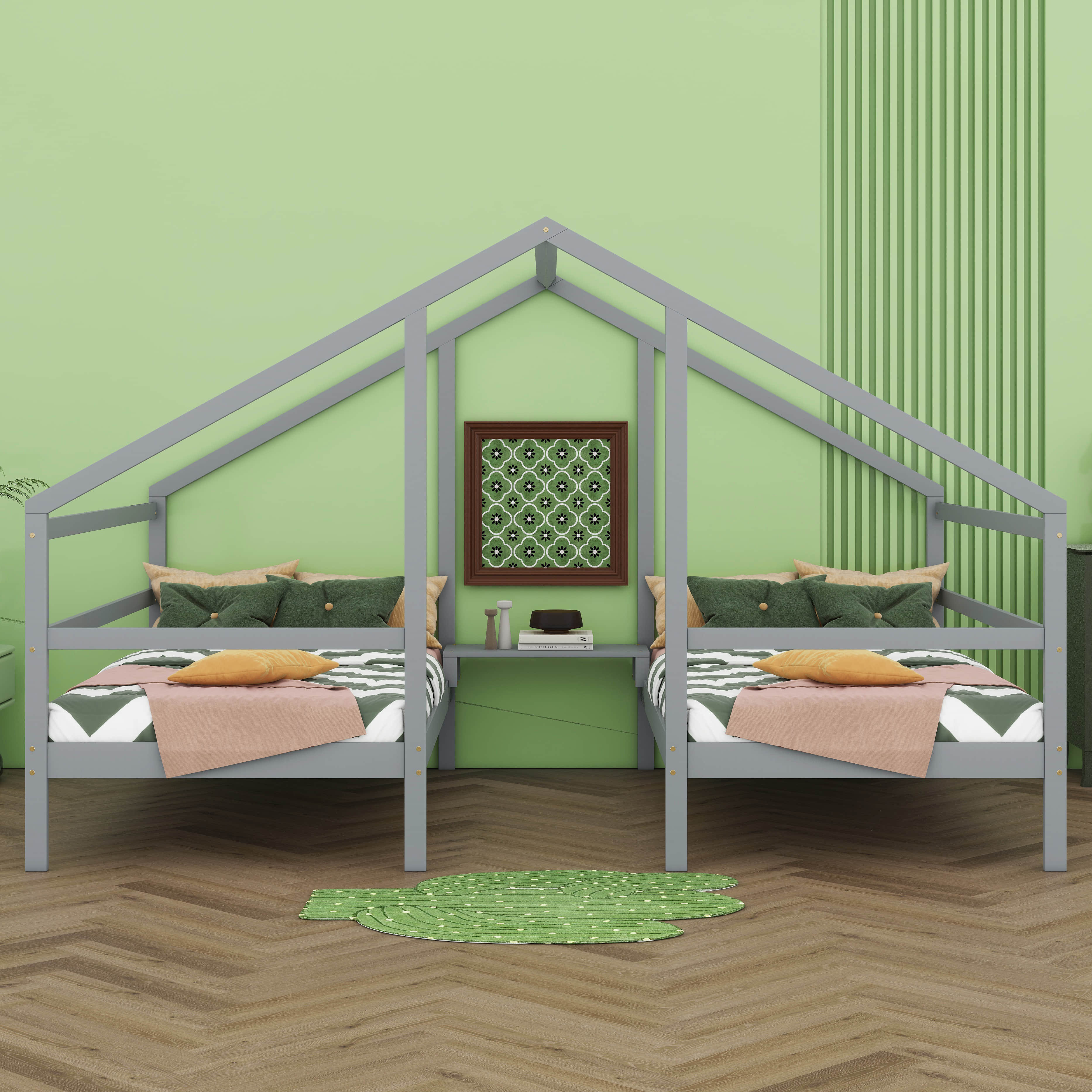 Isabelle & Max™ Double Twin Size Triangular House Beds With Built-In ...