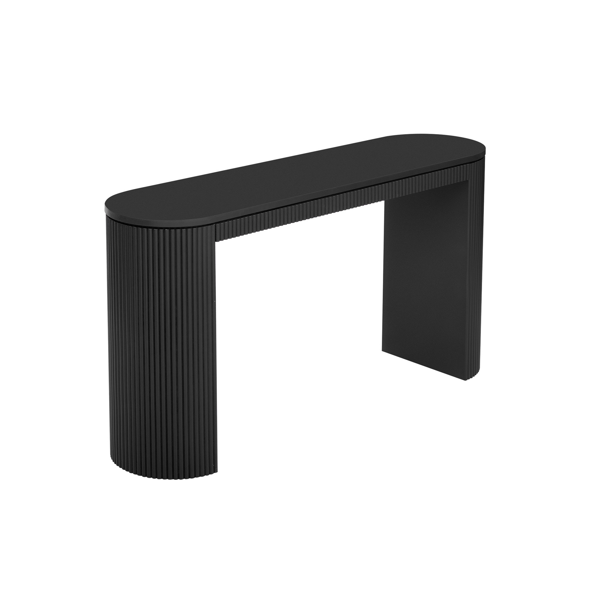 One Allium Way® Curved Design Console Table With Unique Vertical Stripe ...