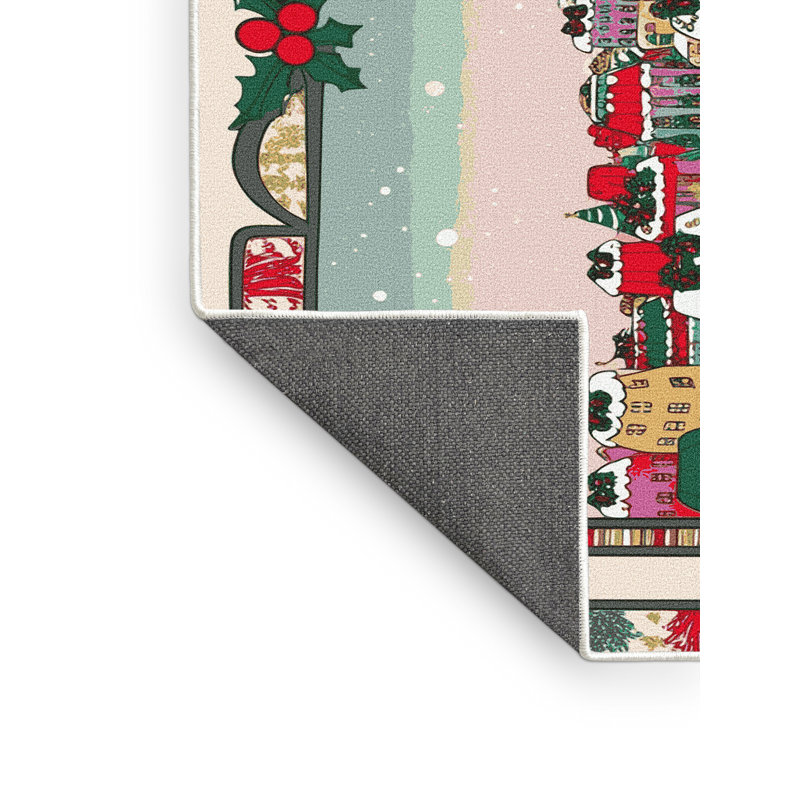 The Holiday Aisle® Christmas Winter Holiday Rug | Wayfair