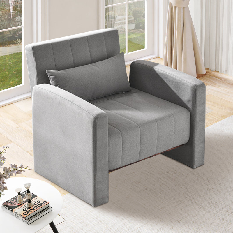 Ebern Designs 3-in-1 Convertible Adjustable Sleeper Chair Bed | Wayfair