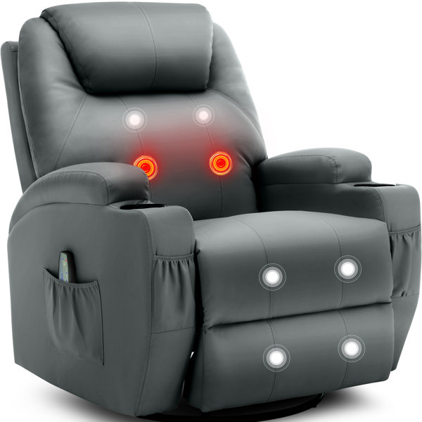 Latitude Run® Recliner Chair, Rocking Chair with Massage and Heat, 360 ...