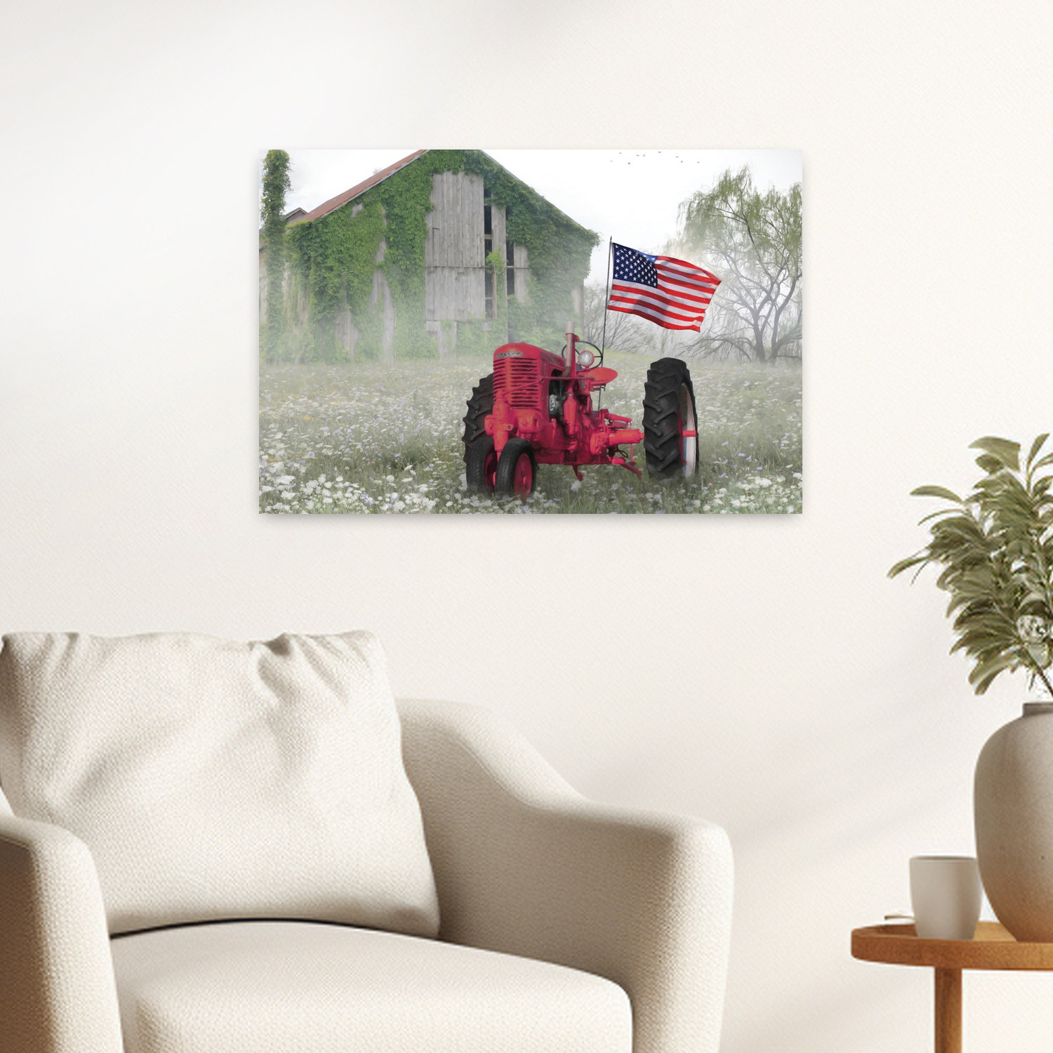 Ophelia & Co. Red Tractor Abstract Contemporary Landscape Architecture ...