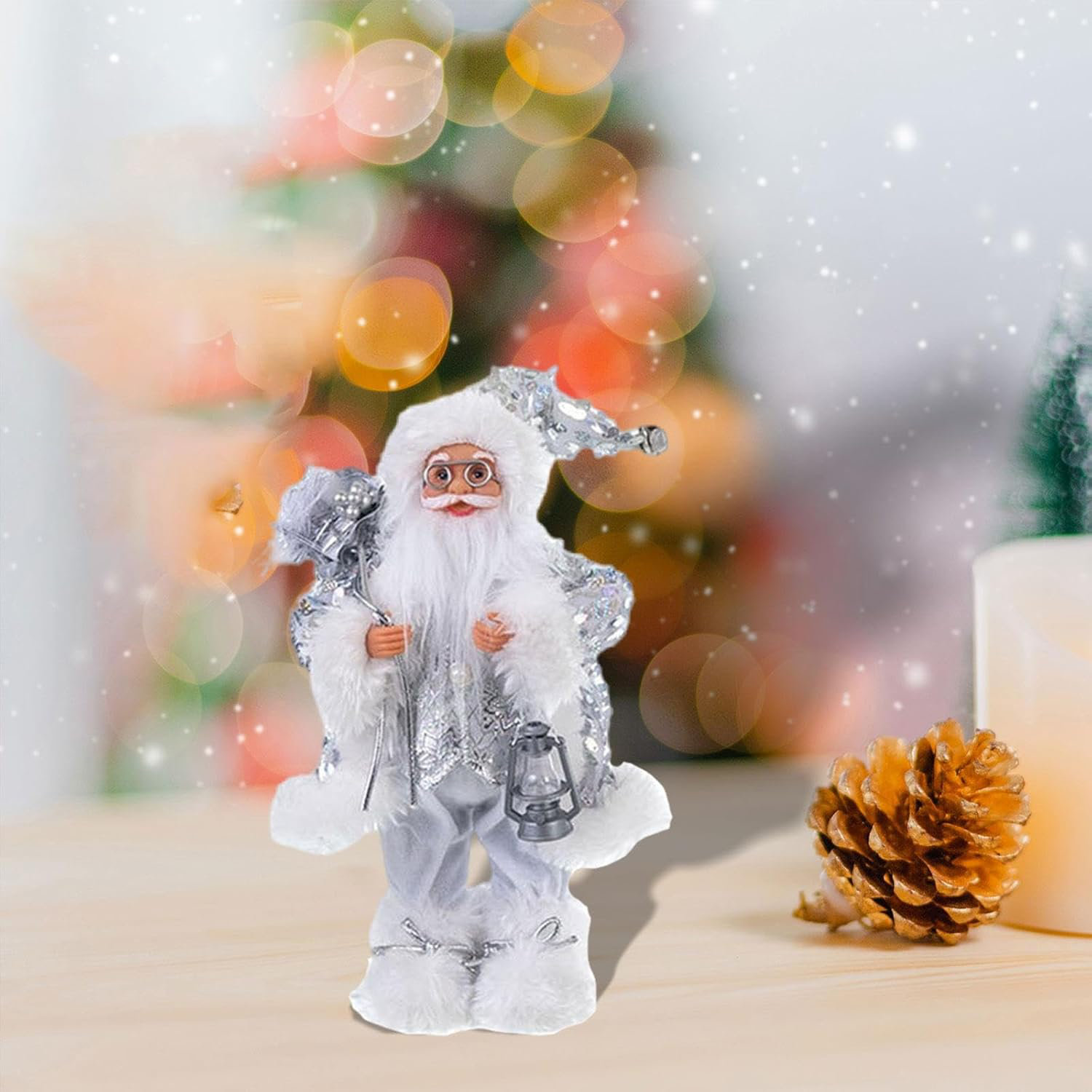 The Holiday Aisle® Christmas Sliver Santa Claus with Lantern | Wayfair
