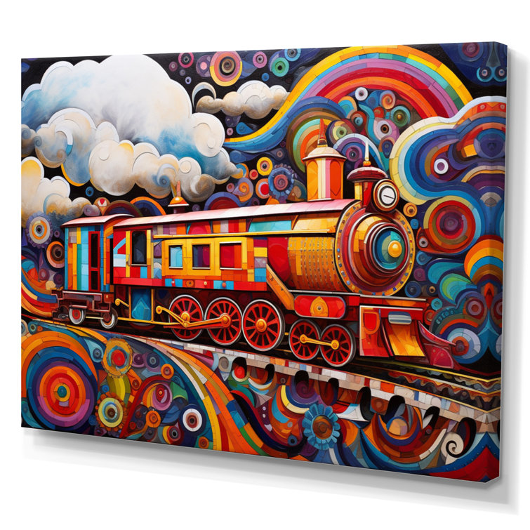 Ebern Designs Abstract Train Whimsical Journey III On Canvas Print ...