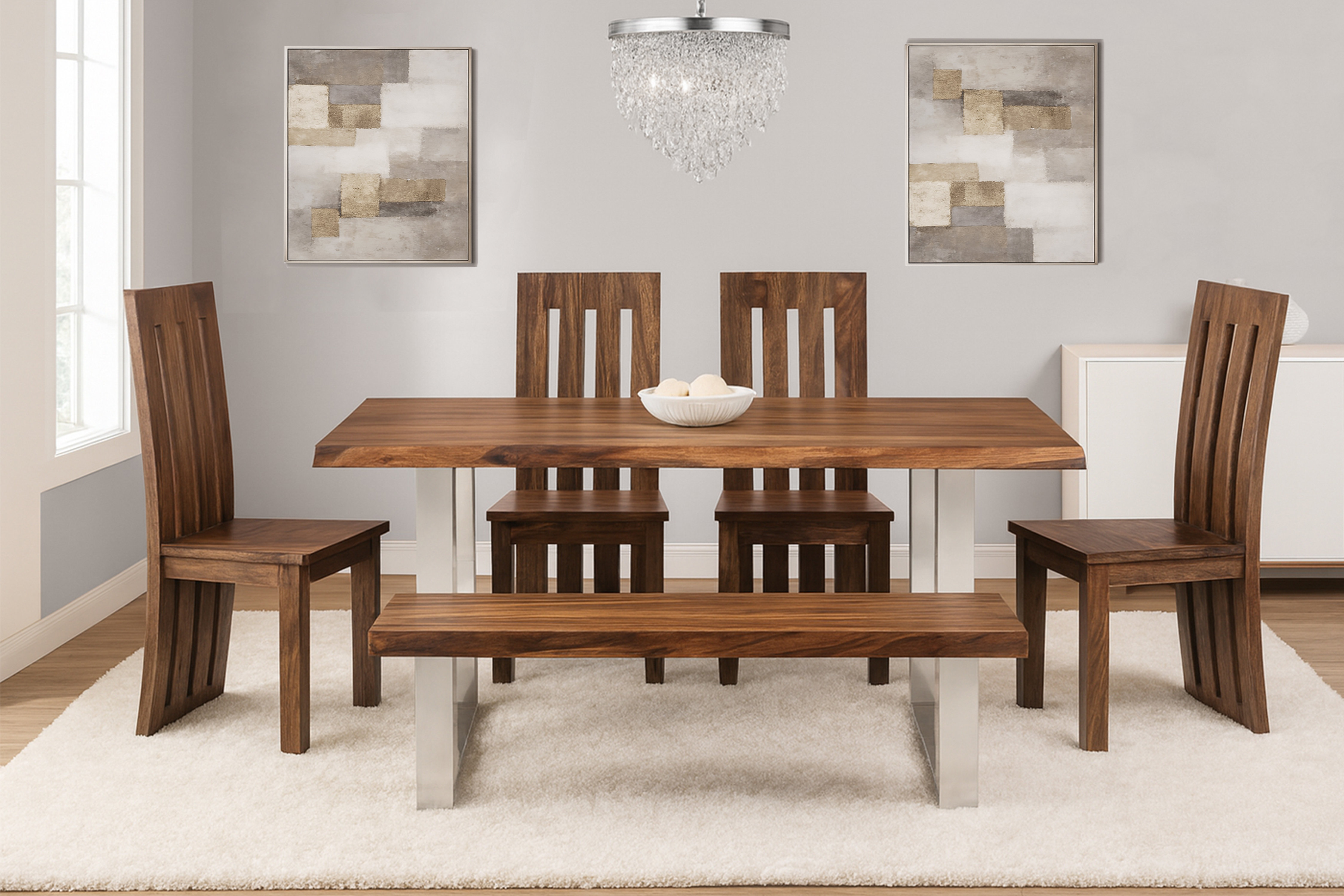 Hokku Designs Philipson Wood And Metal 6-Pc Dining Set & Reviews | Wayfair