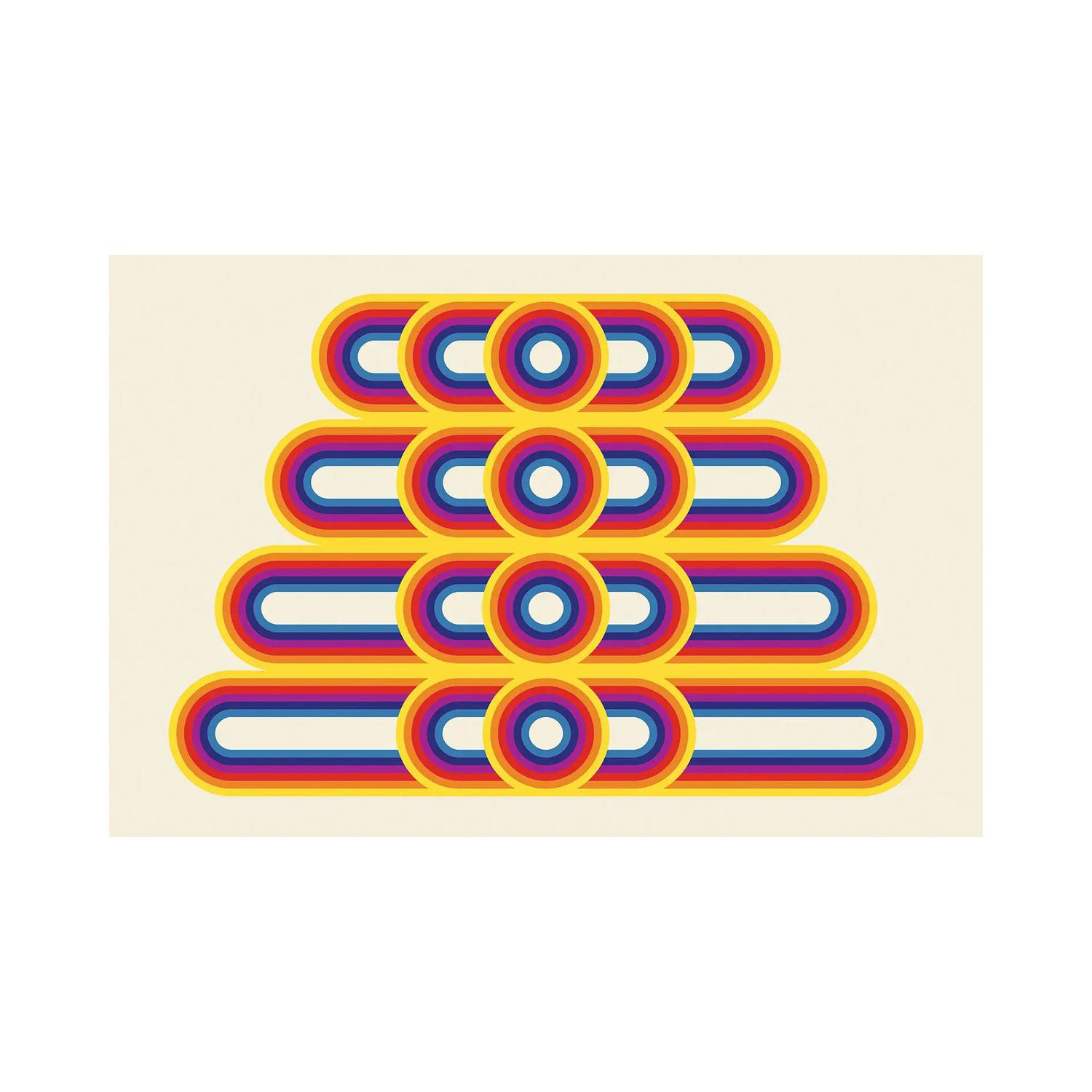 East Urban Home Retro Rainbow Shapes by Show Me Mars - Wrapped Canvas ...