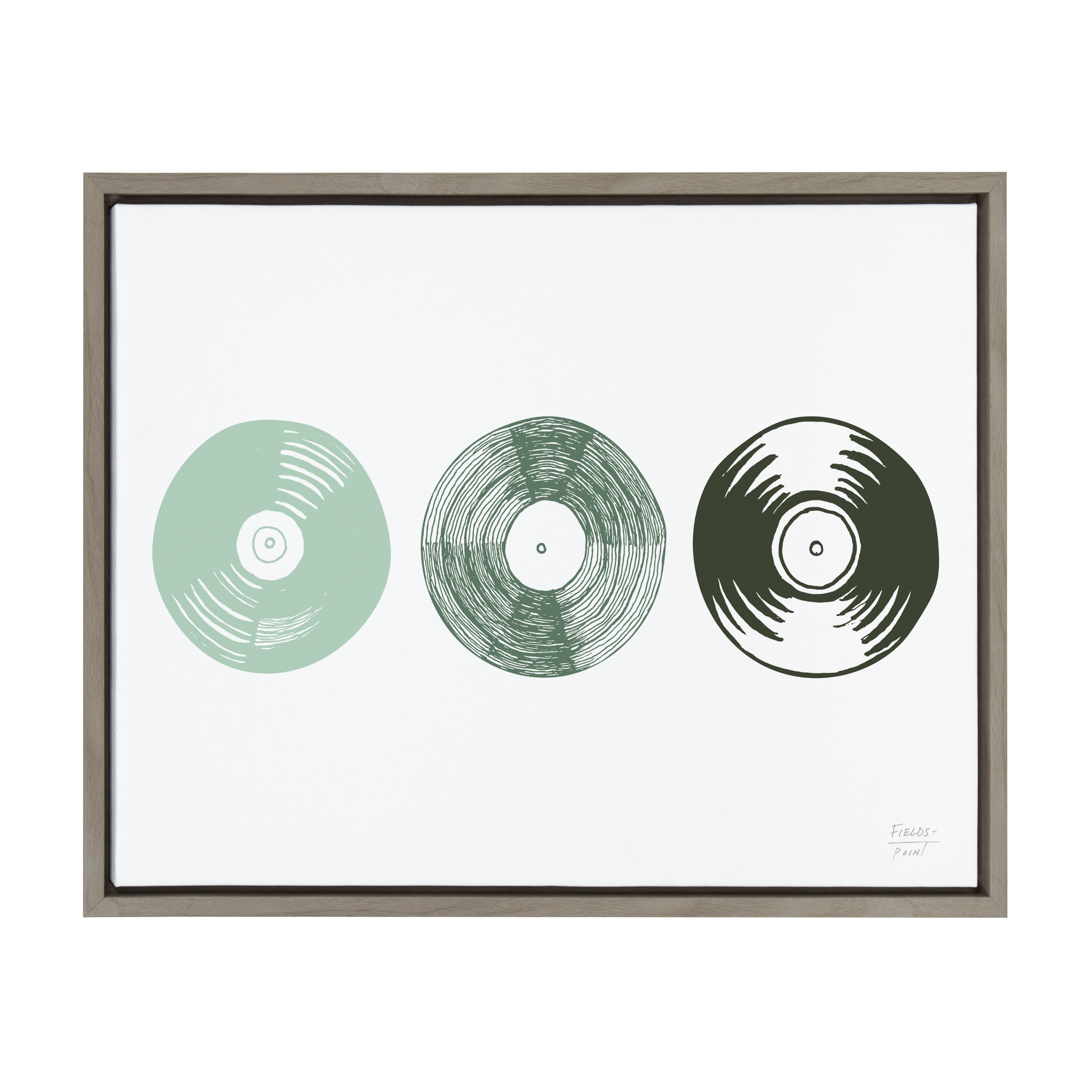 George Oliver Three Records by Statement Goods Framed Canvas Wall Art ...