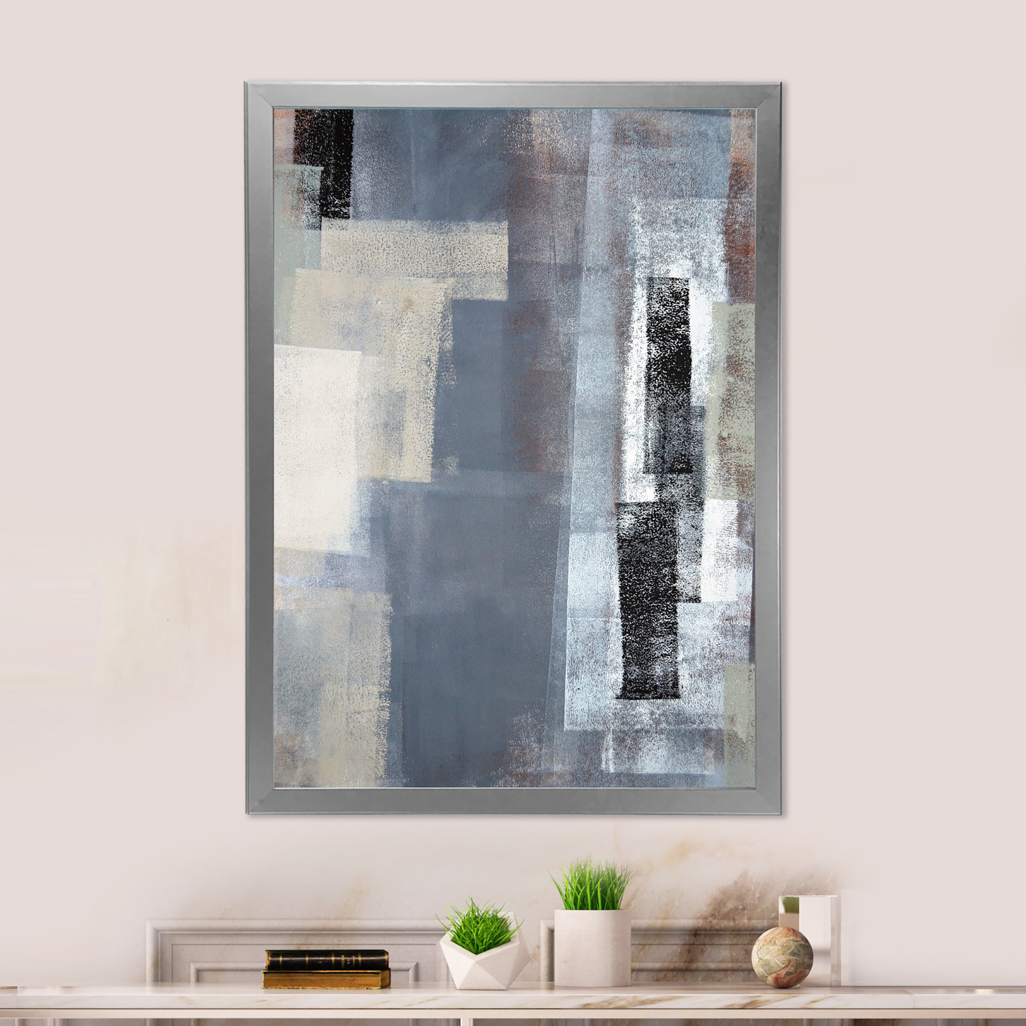 17 Stories Brown Meets Gray Abstract Art IV Brown Meets Grey Abstract ...
