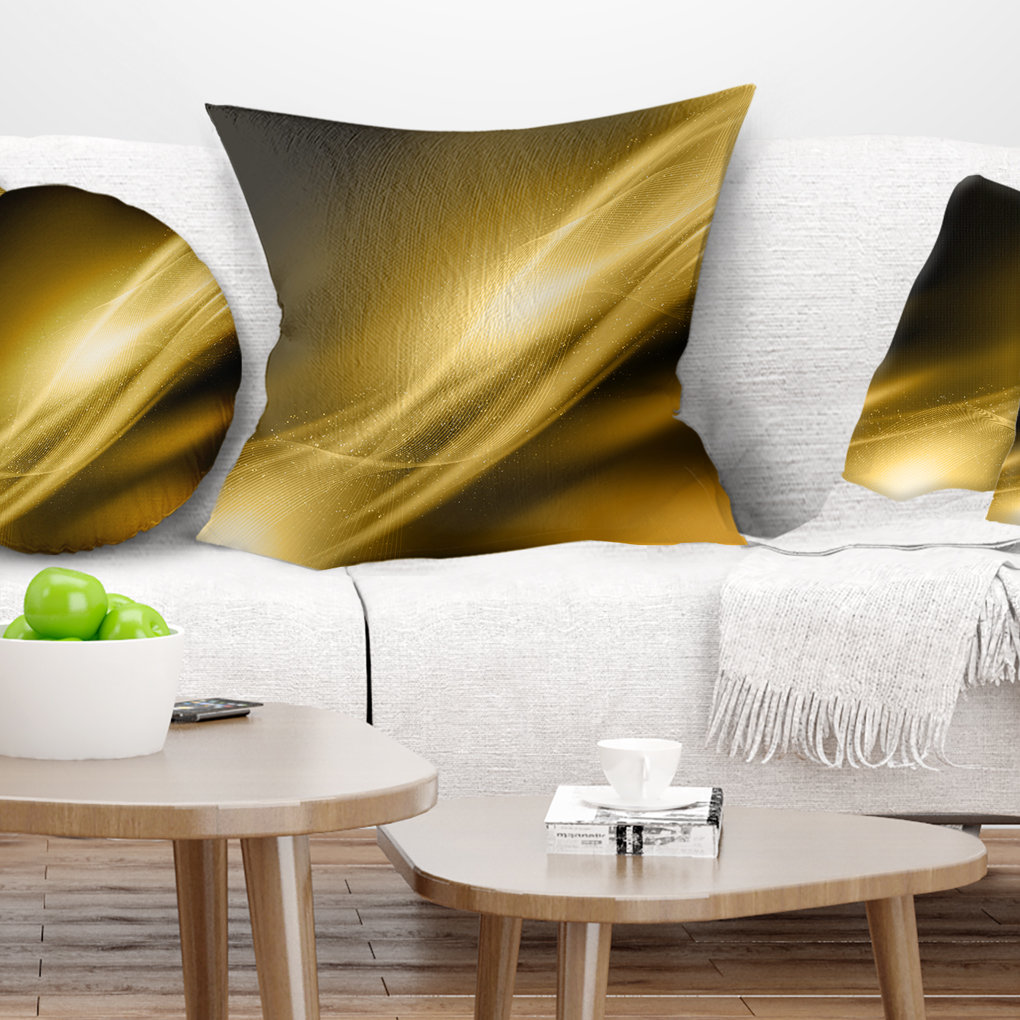 Design Art Sparkle Gold Texture Pattern - Abstract Printed Pillow | Wayfair