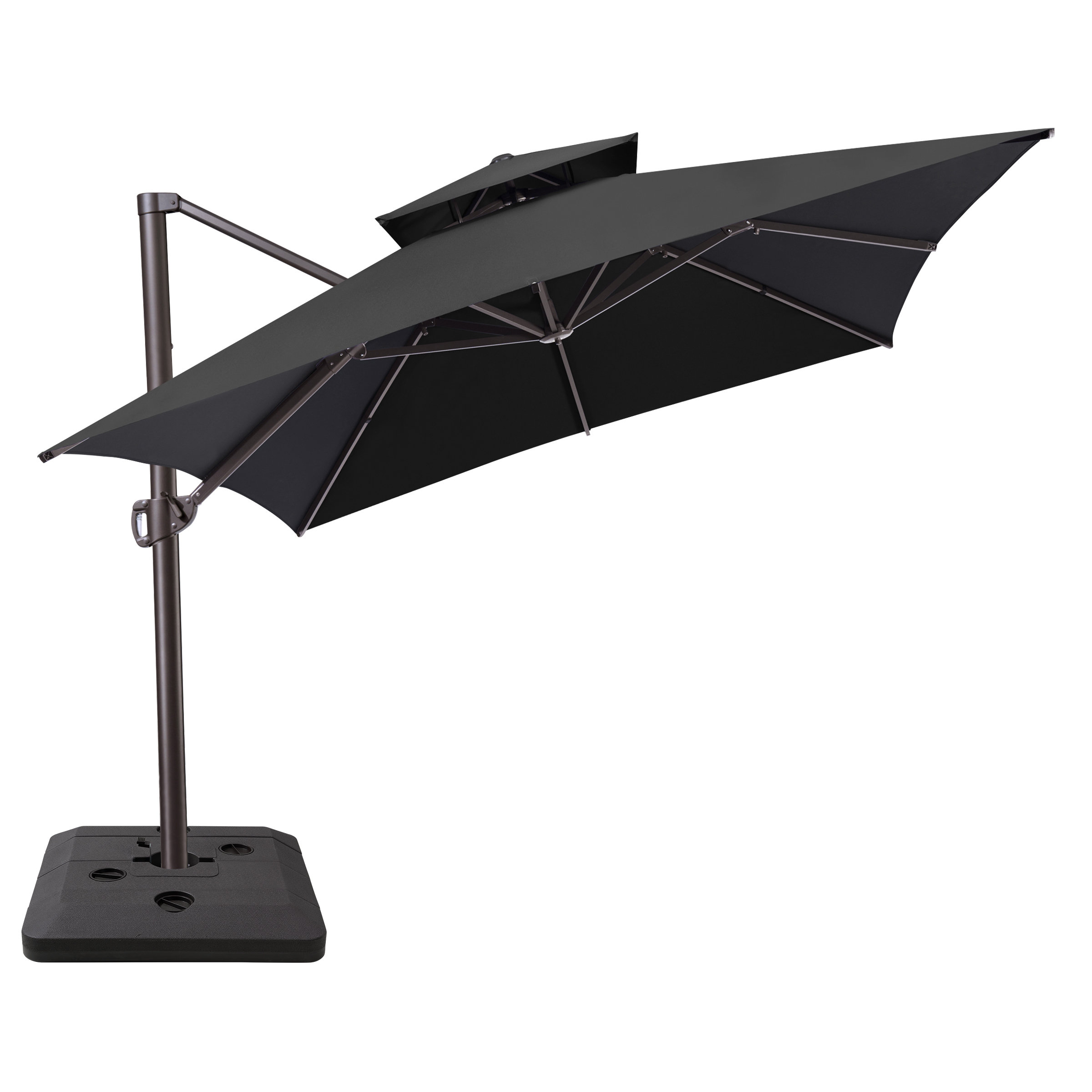 Arlmont & Co. 13' X 10' Rectangular Cantilever Umbrella, Counterweights ...