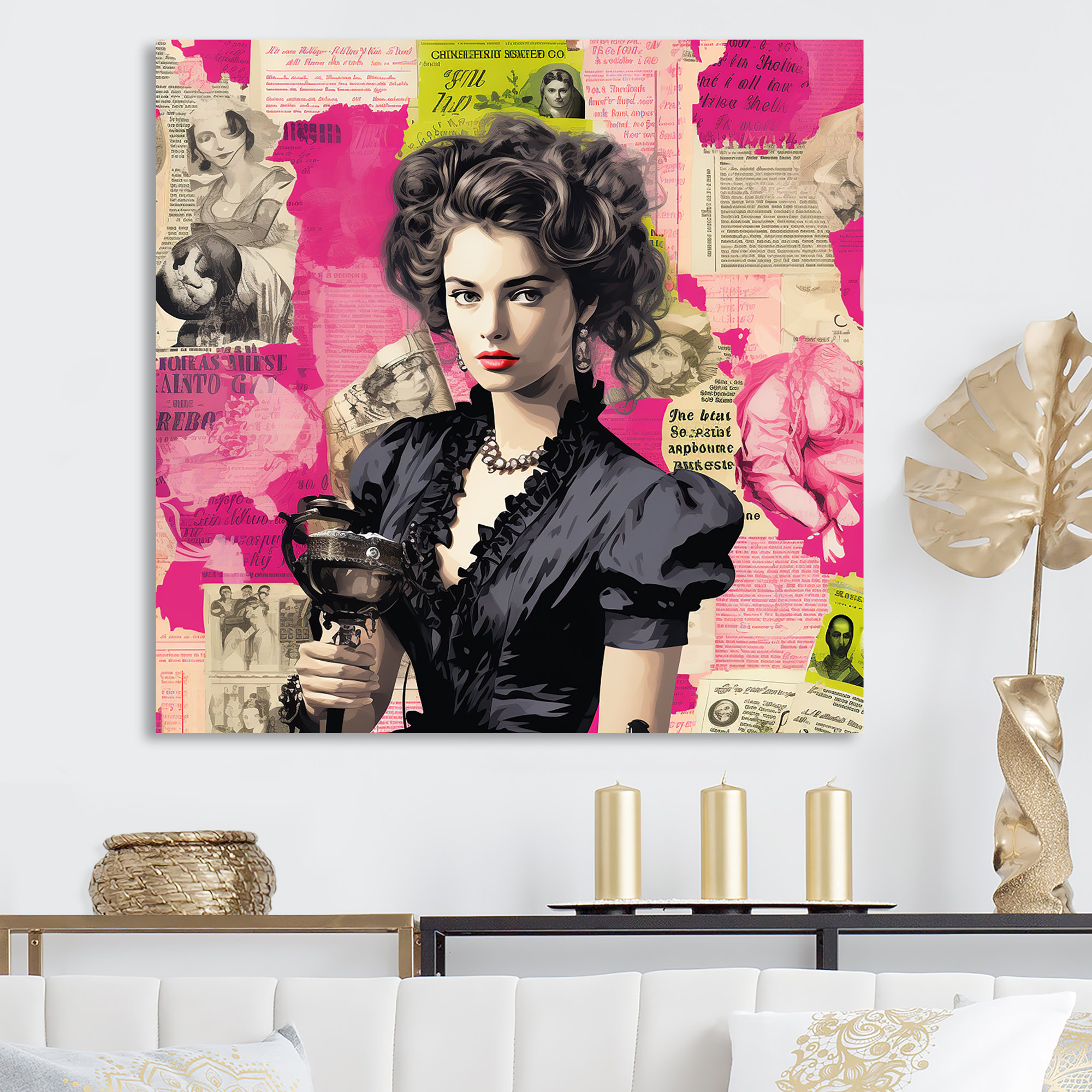 House of Hampton® Pink And Green Popart Woman Fashion Blooms II - Pop ...