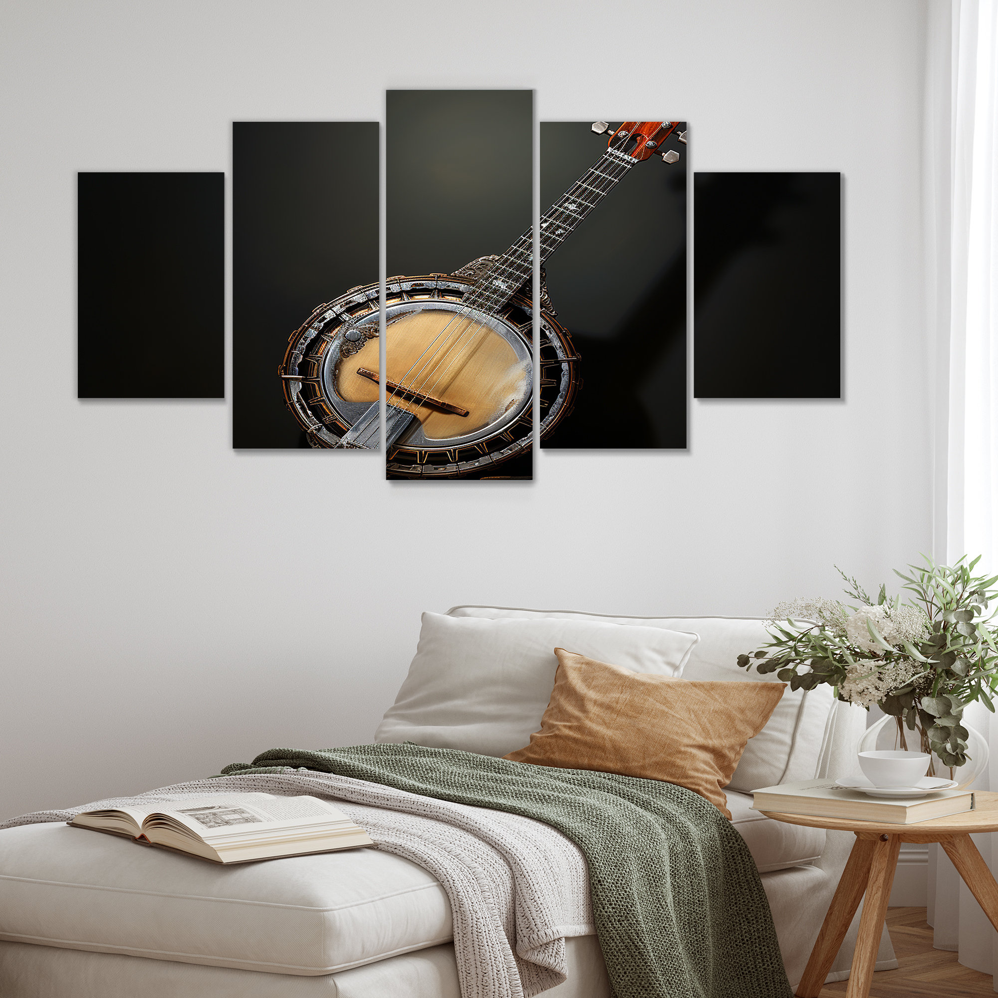 Lark Manor™ Oak Banjo Resonance I - Music Multipanel Wall Art Set | Wayfair