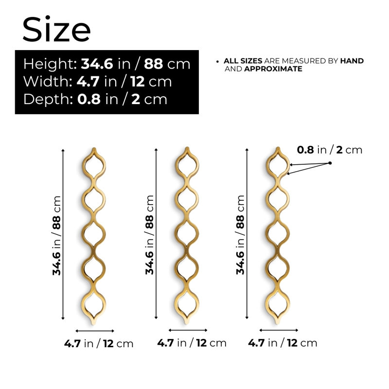 Mercer41 Hoscar 3 Piece Vertical Decorative Wall Mirror Set, Teardrop ...