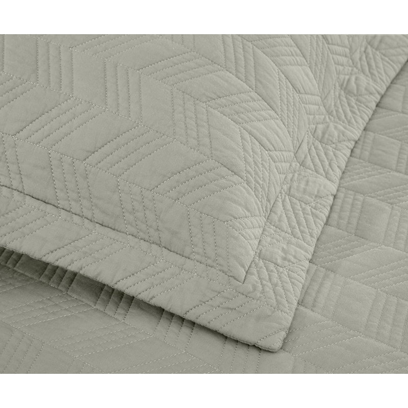 Chezmoi Collection Solid Color Cotton Quilt Standard Cotton 3 Piece ...