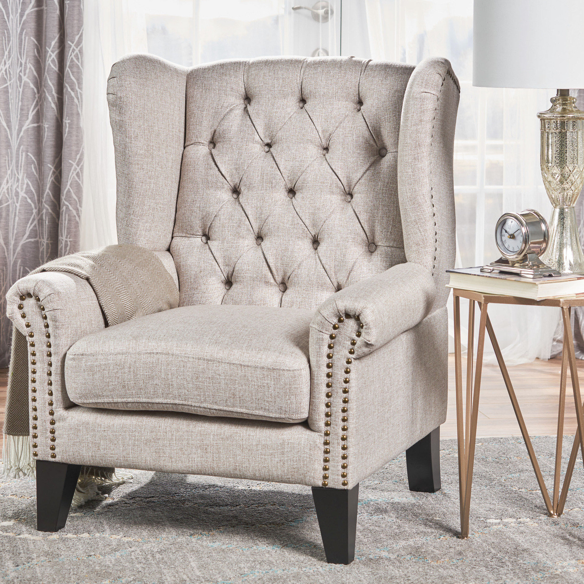 Wildon Home® Enticingly Gorgeous Accent Chair - Beige Marvellous ...