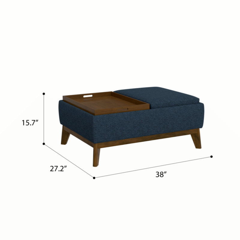 Corrigan Studio® Blue Reversible Tray Ottoman | Wayfair