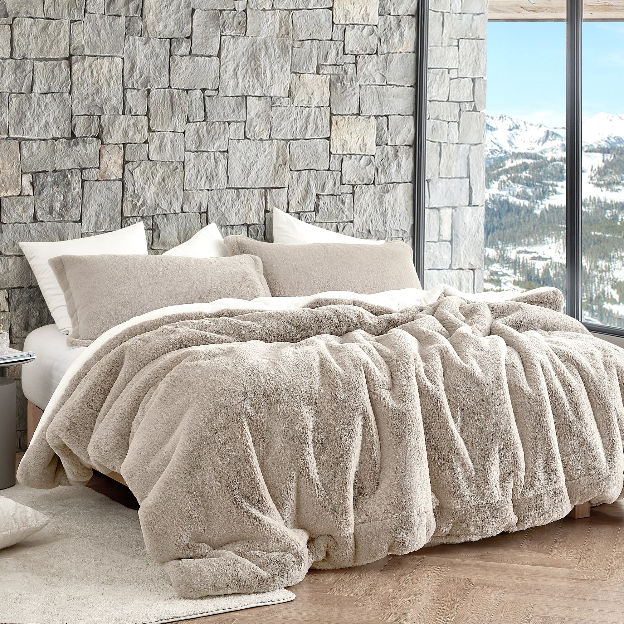 Coma Inducer Chunky Bunny Stone Taupe Faux Fur Coma Inducer Oversized ...