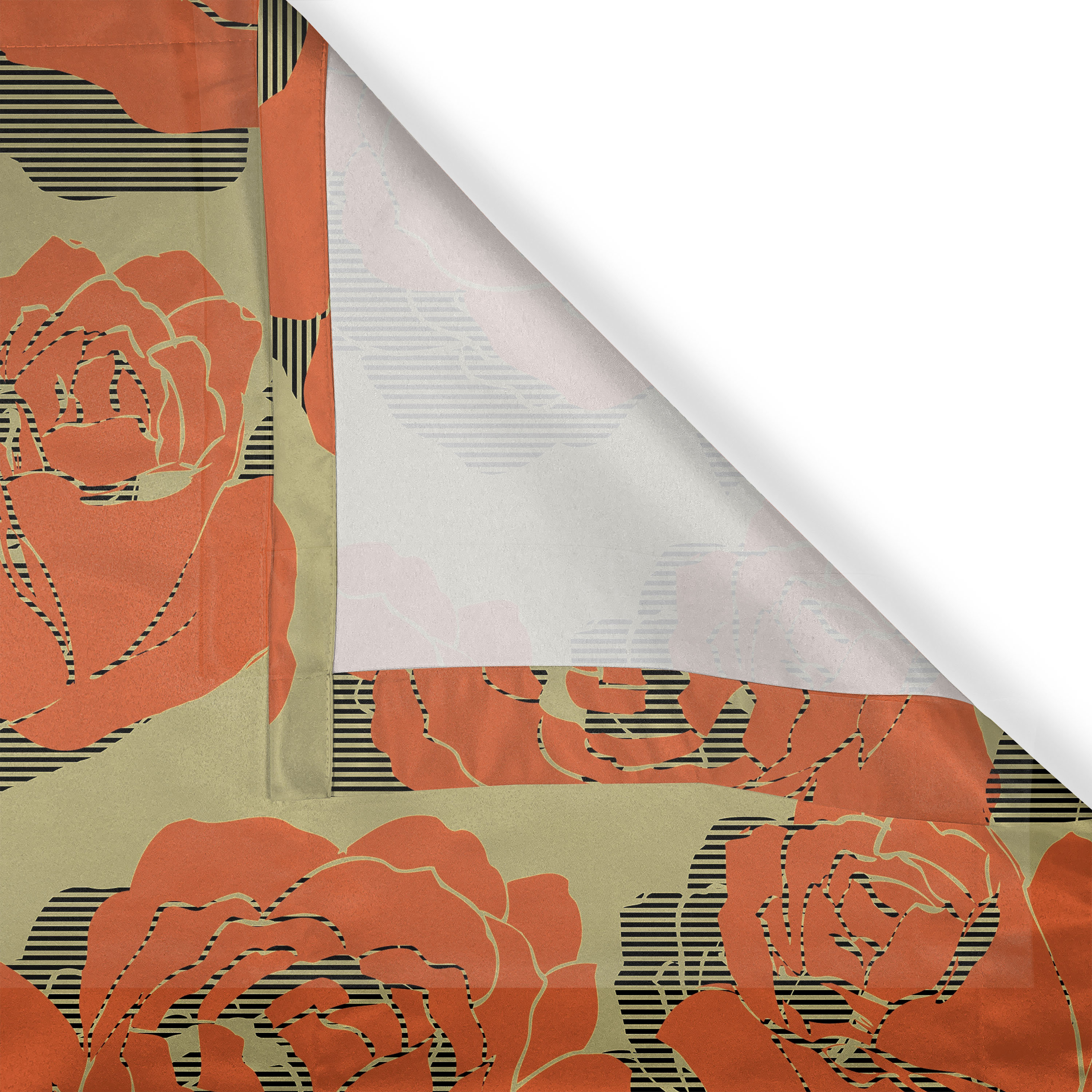 Red Barrel Studio® Rosetta Grommet Curtain Modern Rose Flowers Print 50 ...