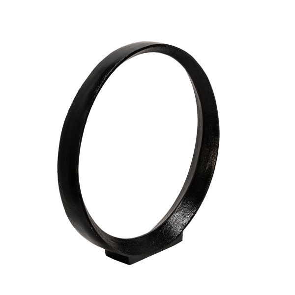 Steelside™ Set of 2 Metal Ring Sculptures - Modern Abstract Black ...