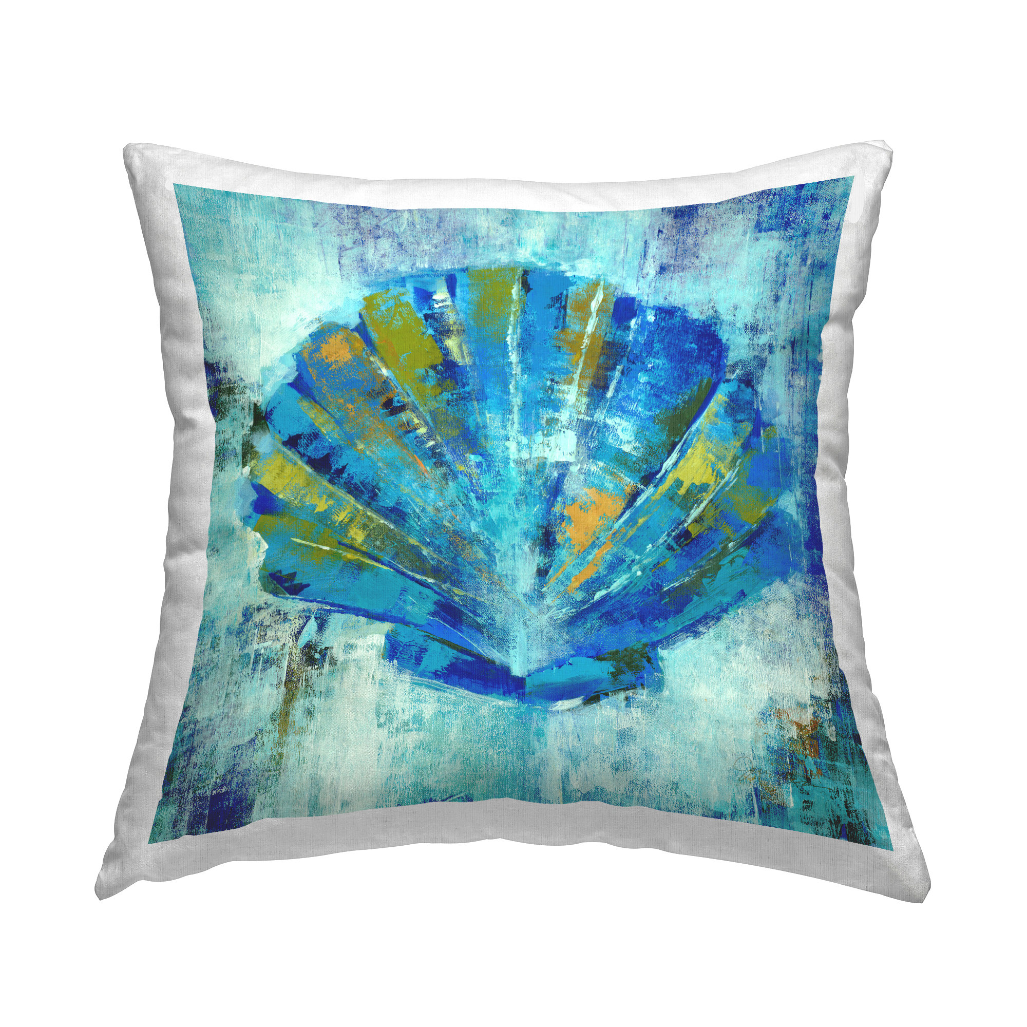East Urban Home Rustic Blue Clam Shell Printed Throw Pillow Design By ...