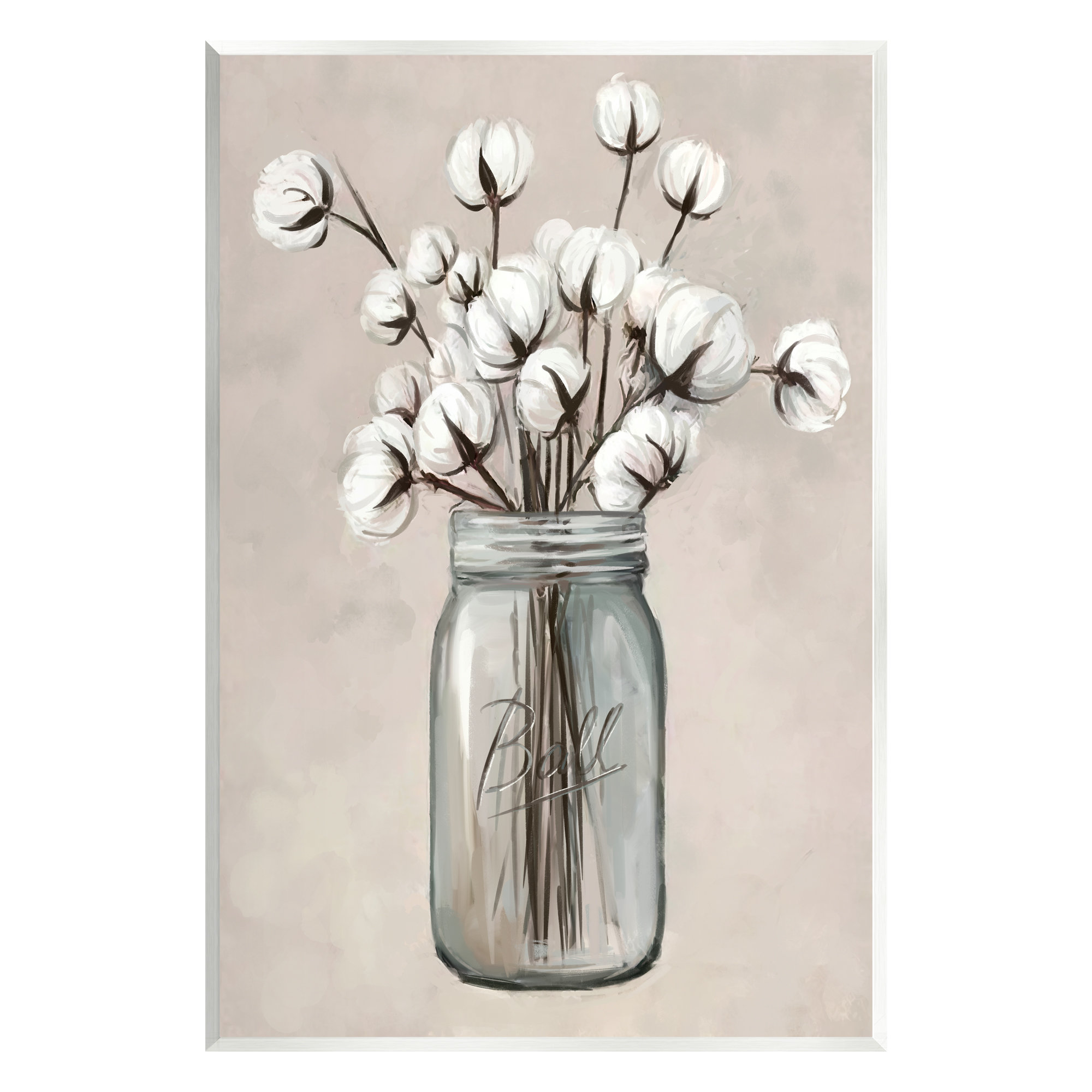 Stupell Industries Cotton Flower Jar Vase Wall Plaque Art By Ziwei Li ...